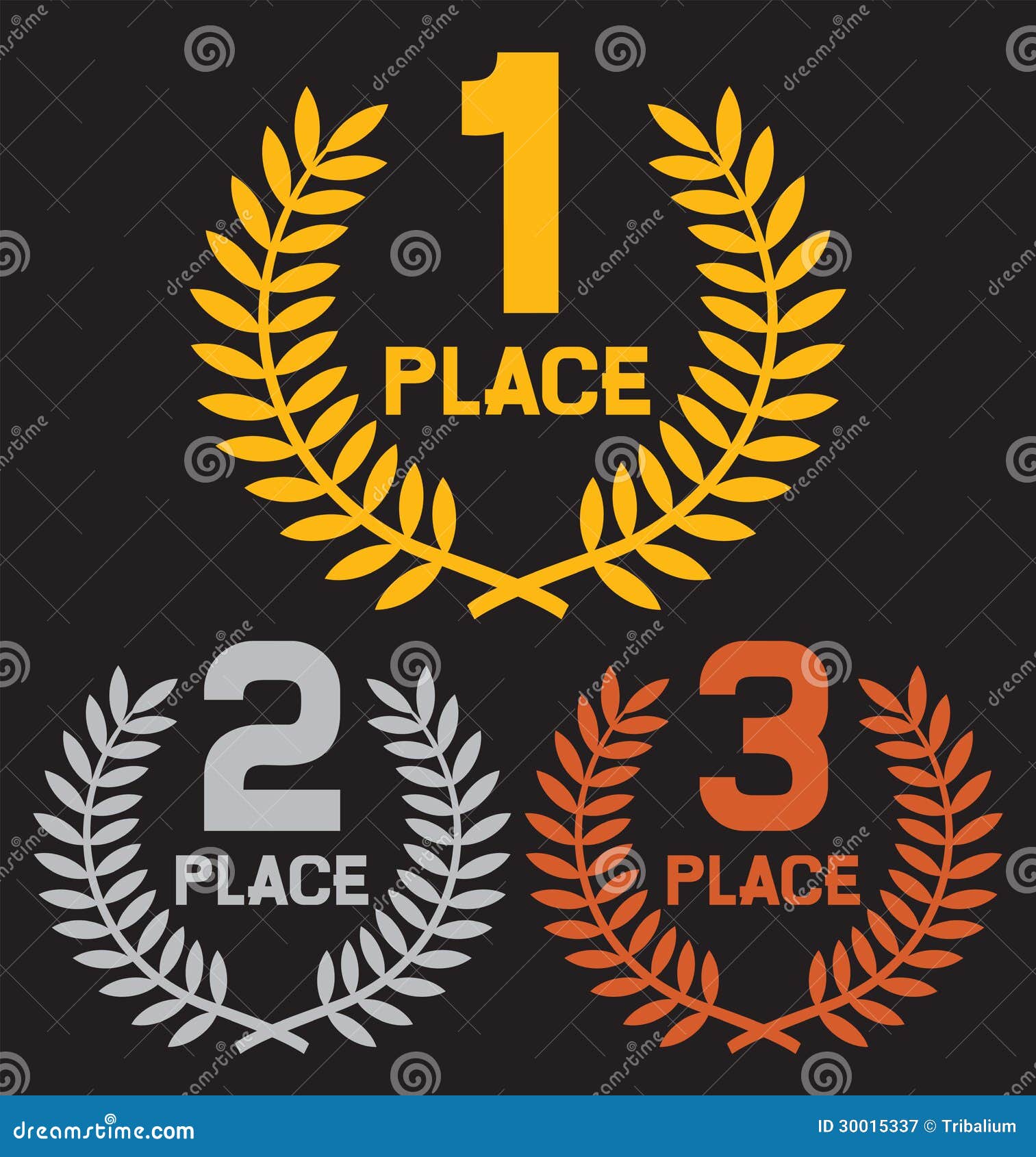 First Place, Second Place and Third Place Stock Vector - Illustration ...
