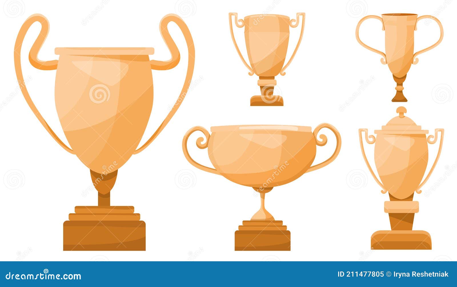 Trophy Cups Infographics Template. First Place Award. Sport Design ...
