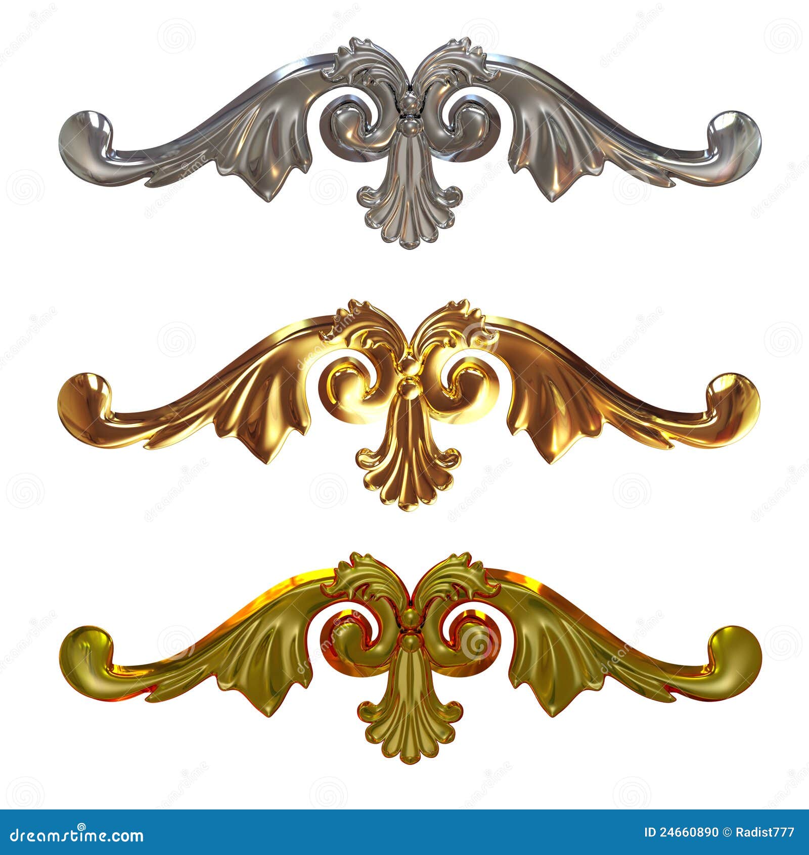 Set of Gold and Silver Frames Stock Illustration - Illustration of ...