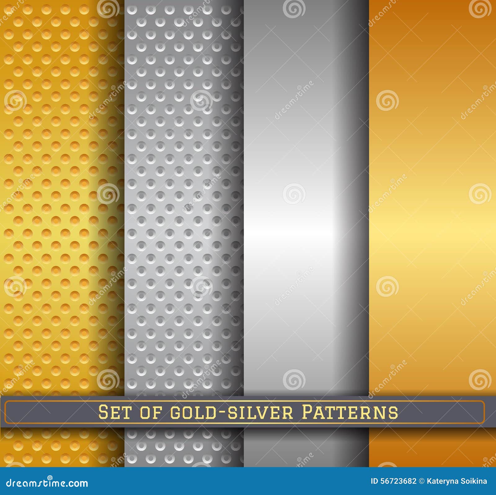 Set of Gold Silver Pattern11 Stock Vector - Illustration of grid, grill ...