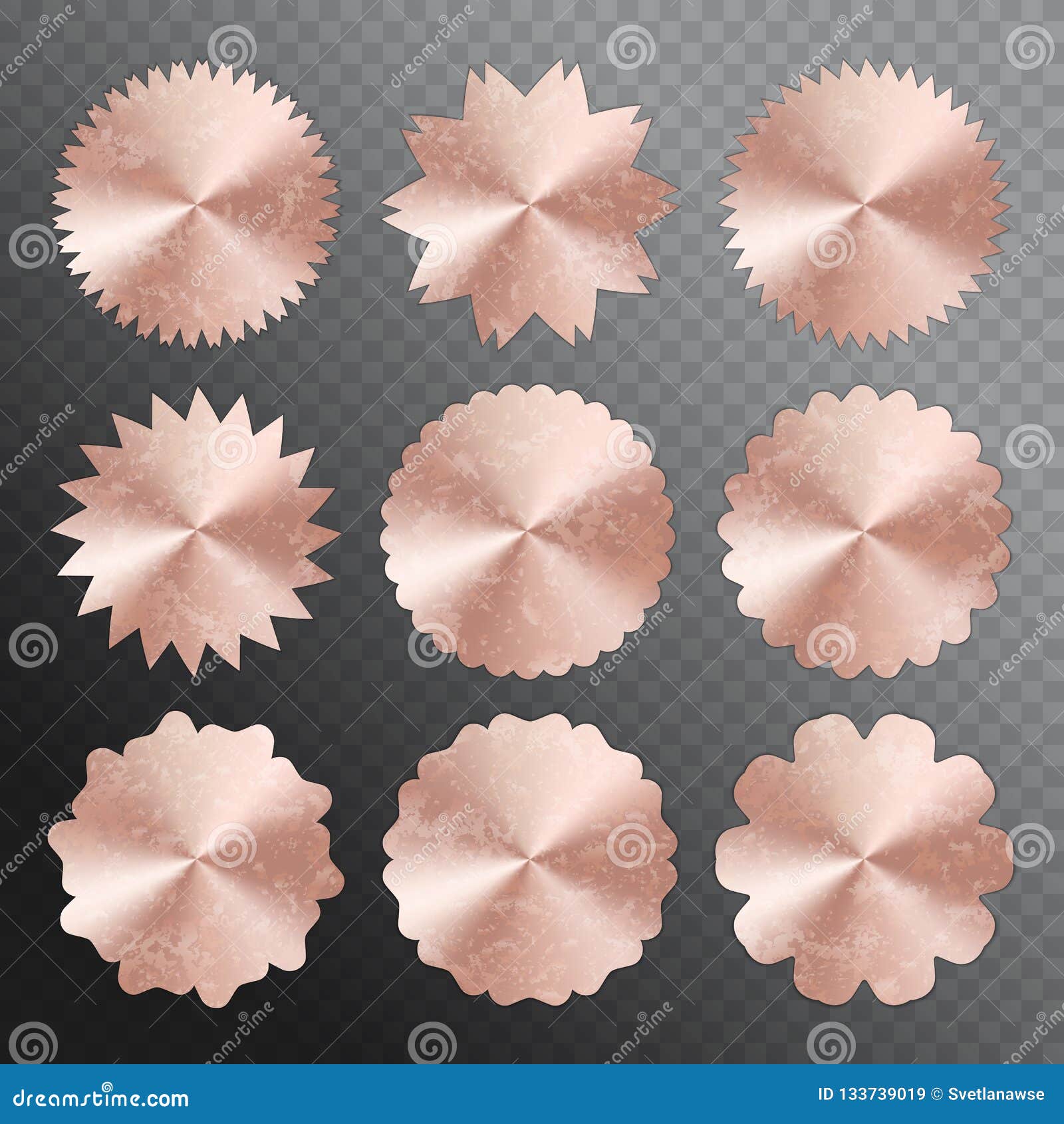 A set of gold stickers stock vector. Illustration of gold - 133739019