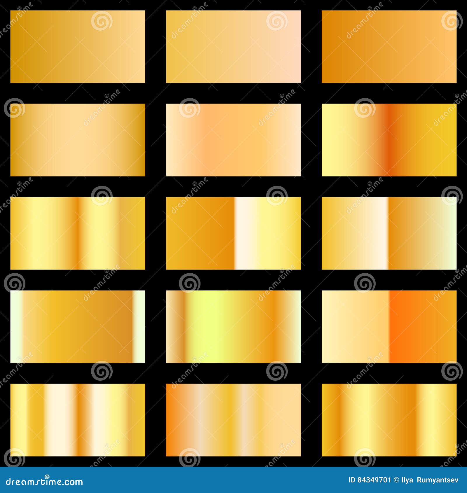 Set of Gold Texture Gradients Template for Your Design Stock Vector ...