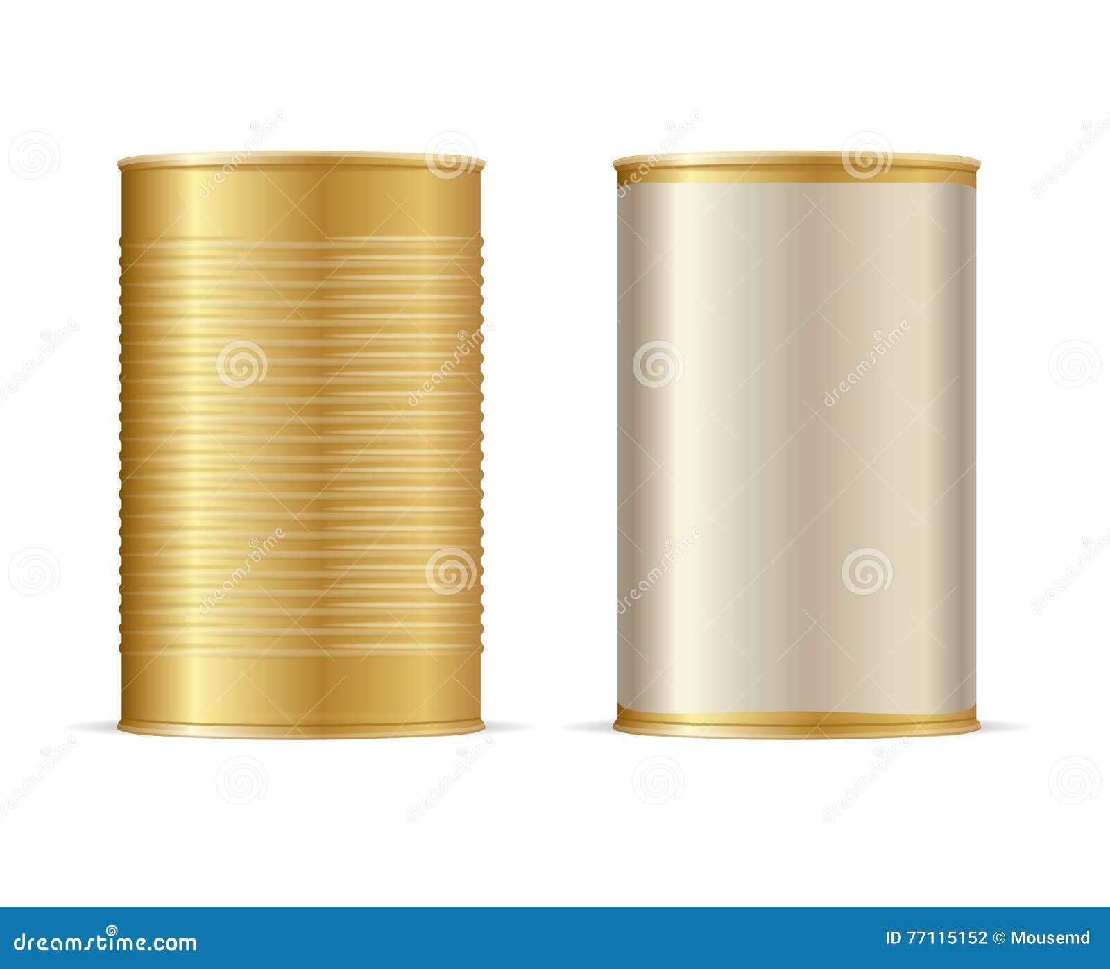 Set of Gold Tin Cans. Vector Stock Vector - Illustration of canned ...