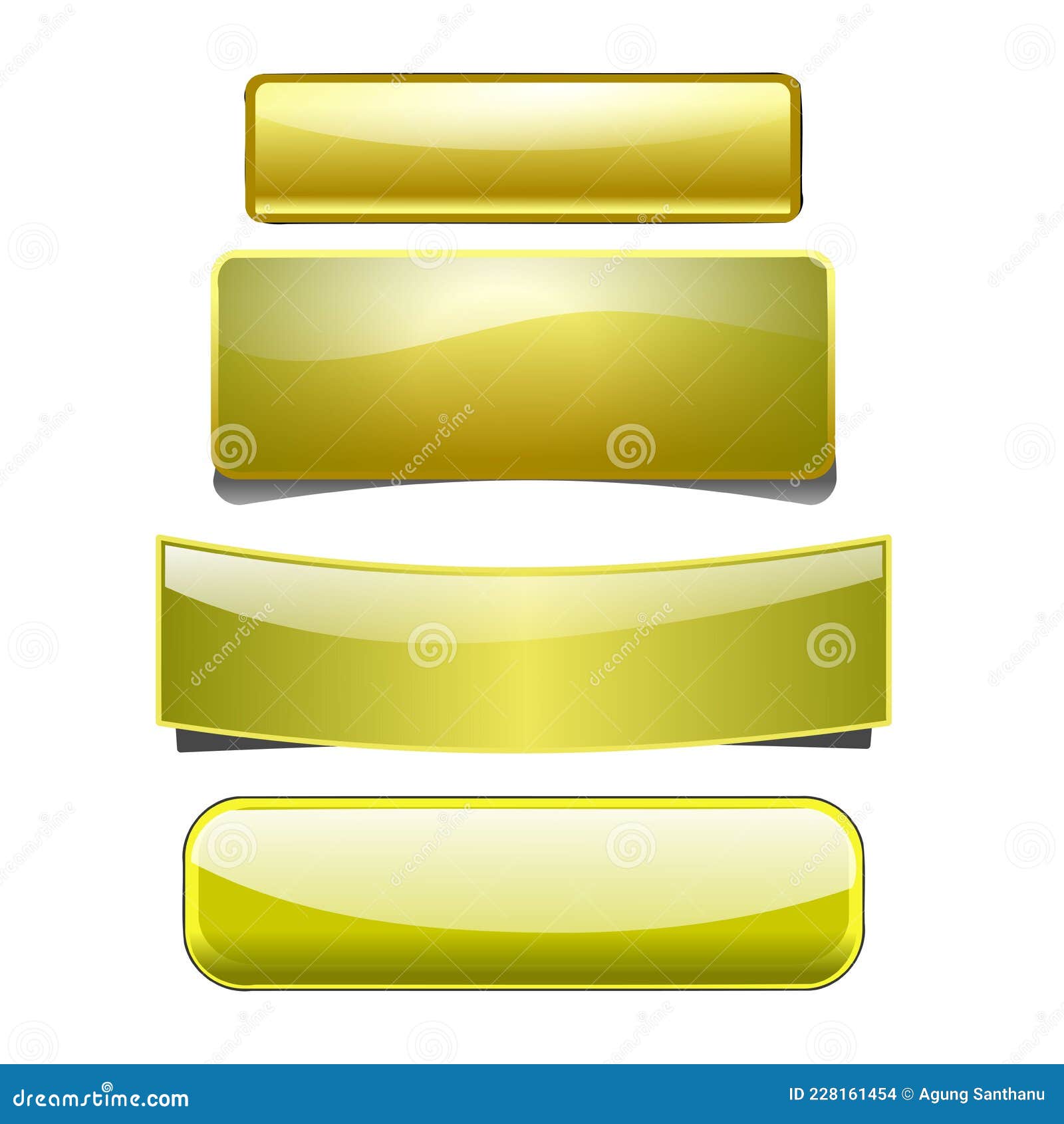 Set of Gold Web Button Vector Art Stock Vector - Illustration of modern ...