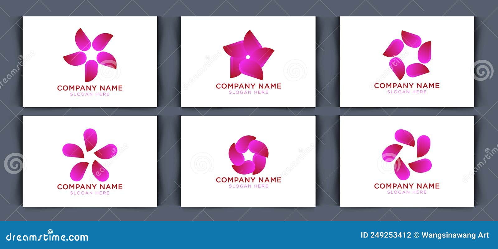 Set of Golden Abstract Flower Vector Symbols Stock Vector ...