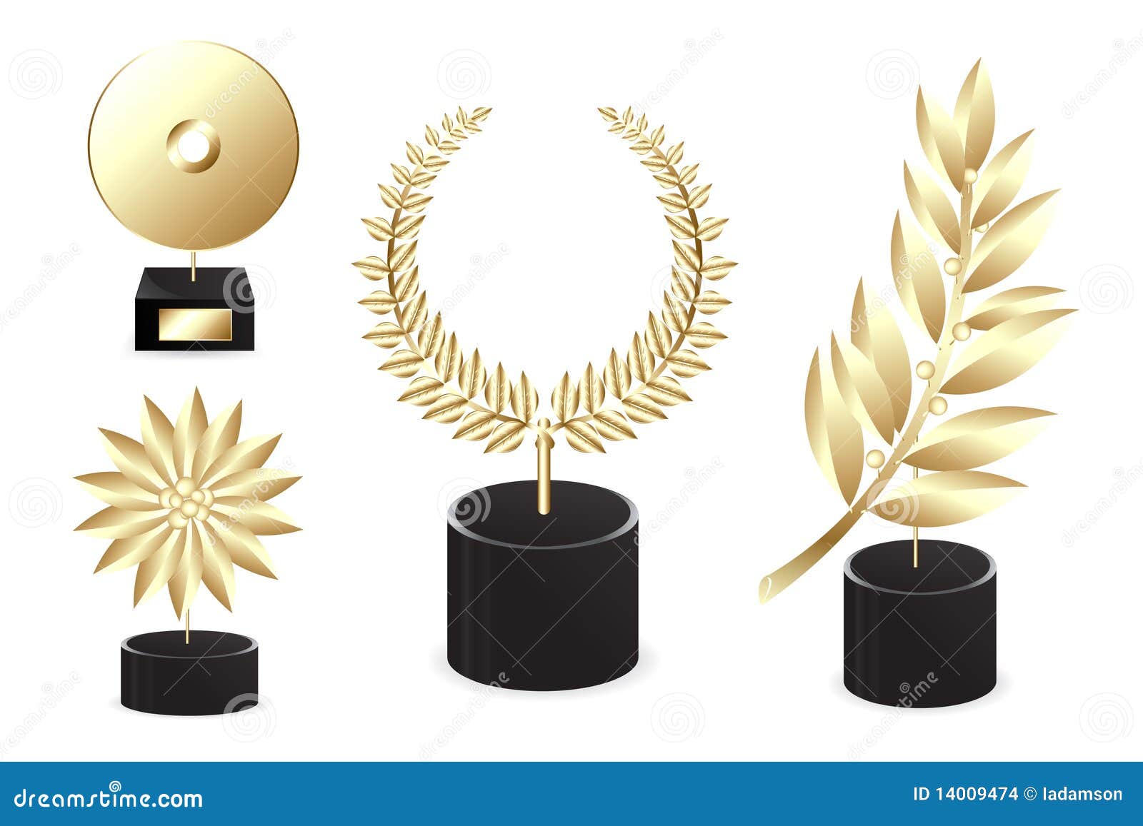 Set of Golden Awards. Vector Stock Vector - Illustration of golden ...