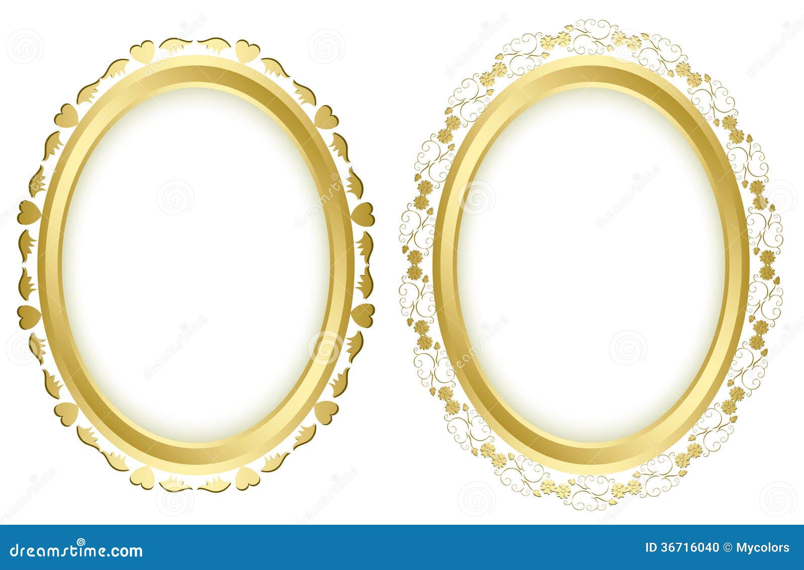 Set - Vector Golden Beautiful Frames Stock Vector - Illustration of ...