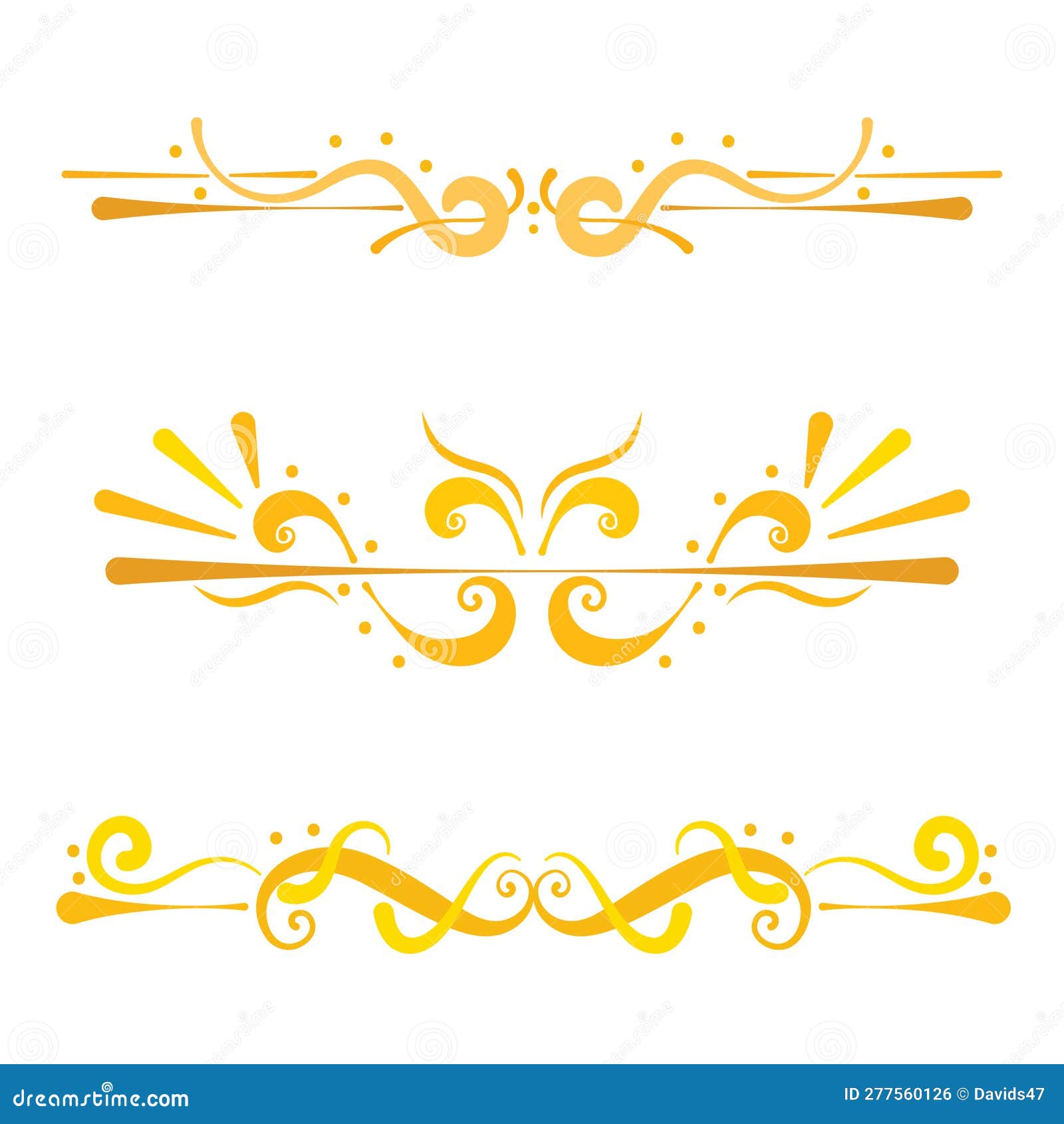 Set of Golden Border Arabesque Frames Vector Stock Vector ...