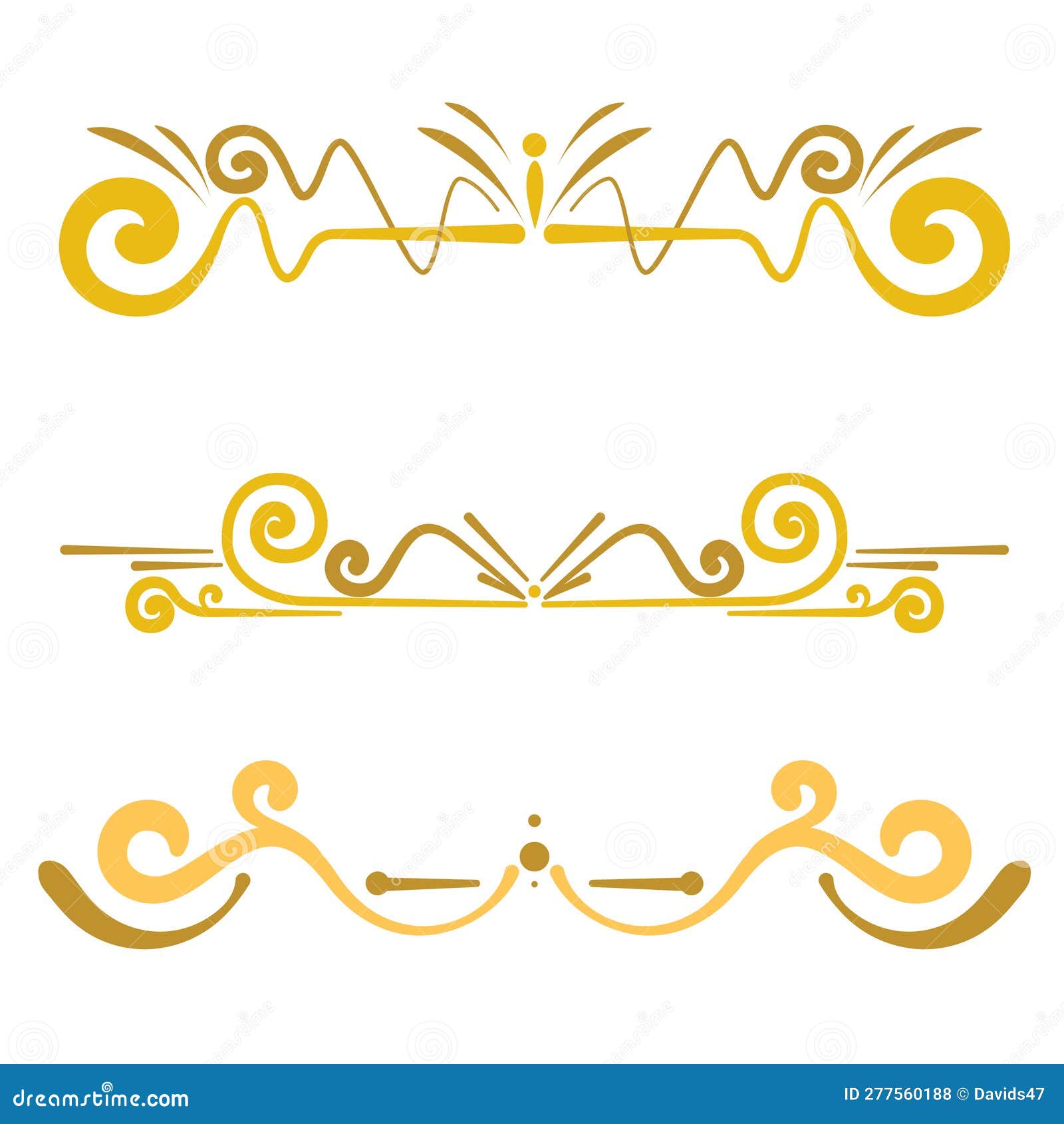 Set of Golden Border Arabesque Frames Vector Stock Vector ...