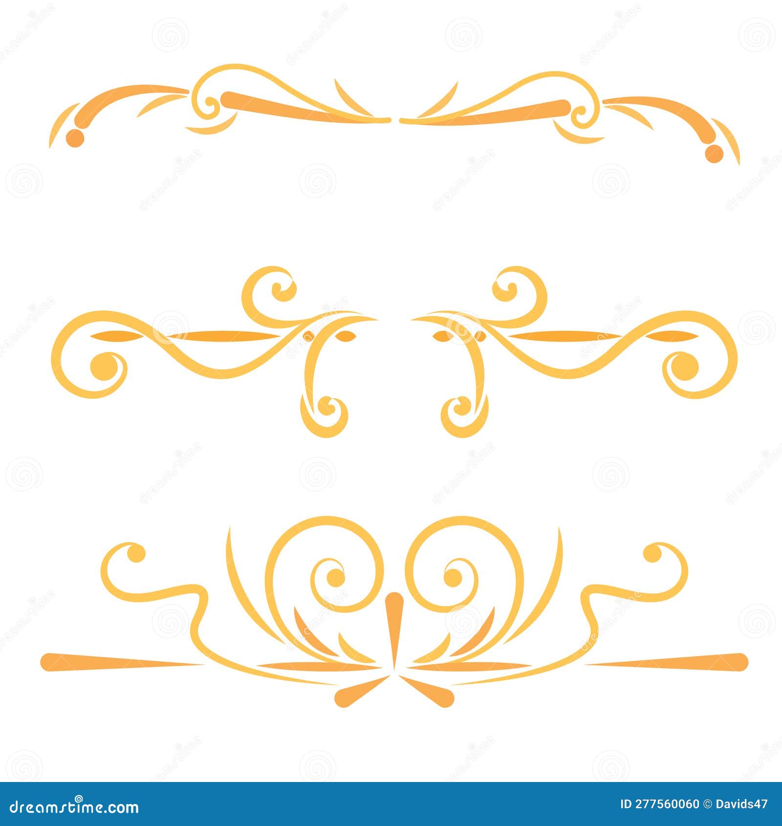 Set of Golden Border Arabesque Frames Vector Stock Vector ...