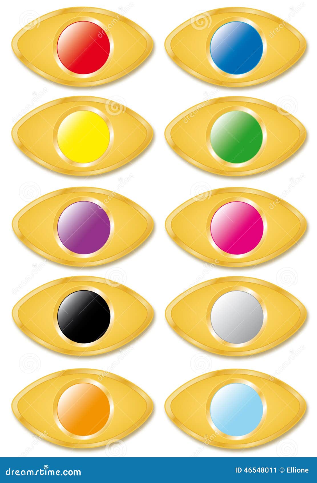 Set golden buttons stock illustration. Illustration of isolated - 46548011