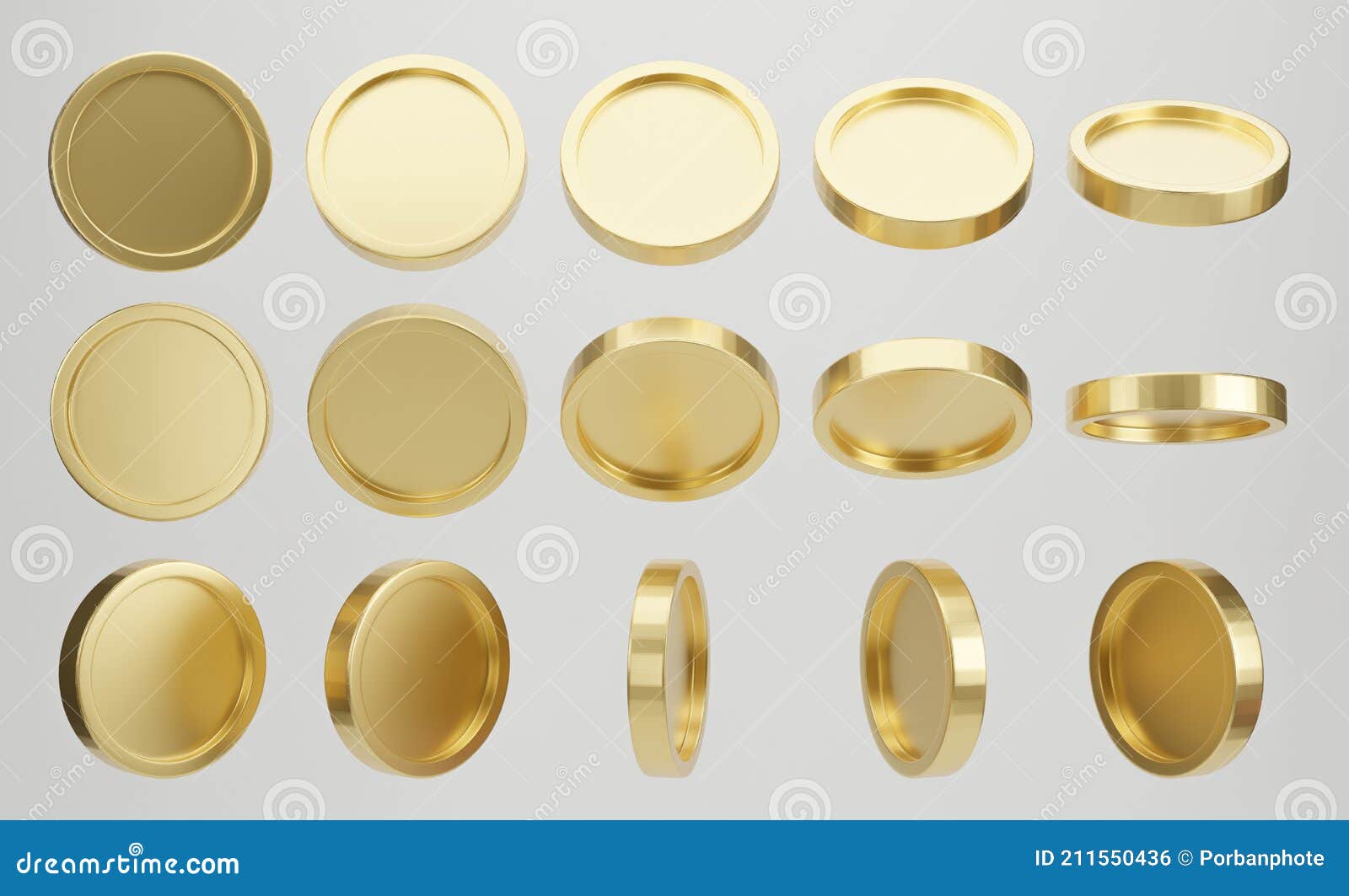 Coin In Different Angles Cartoon Vector | CartoonDealer.com #49427707