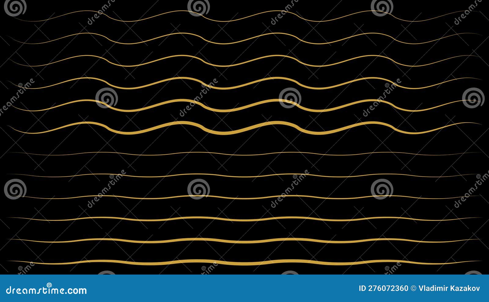 Set of Golden Contour Waves Isolated on White Background. Design ...
