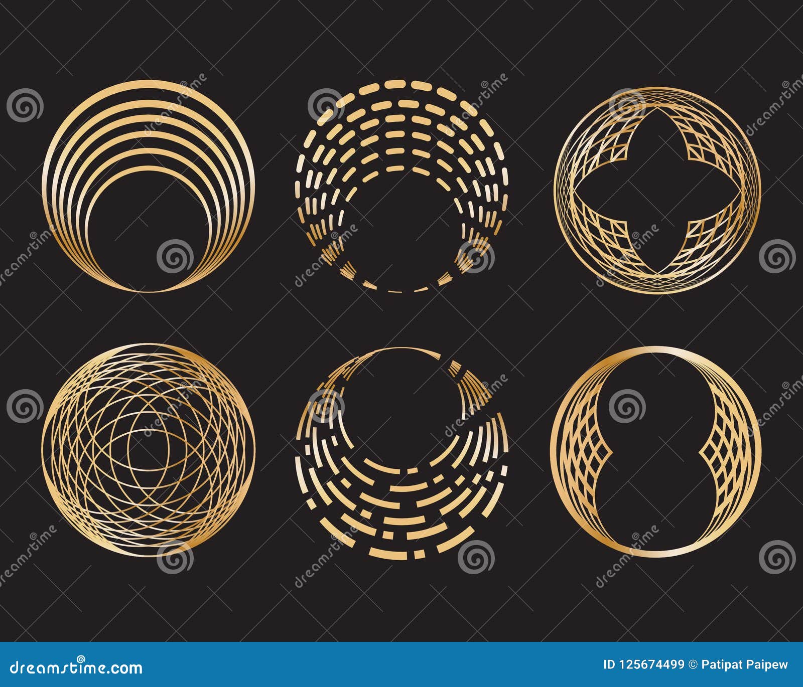 Set of Golden Geometric Circle Shape Stock Vector - Illustration of ... Set of Golden Geometric Circle Shape Stock Vector - Illustration of ...
