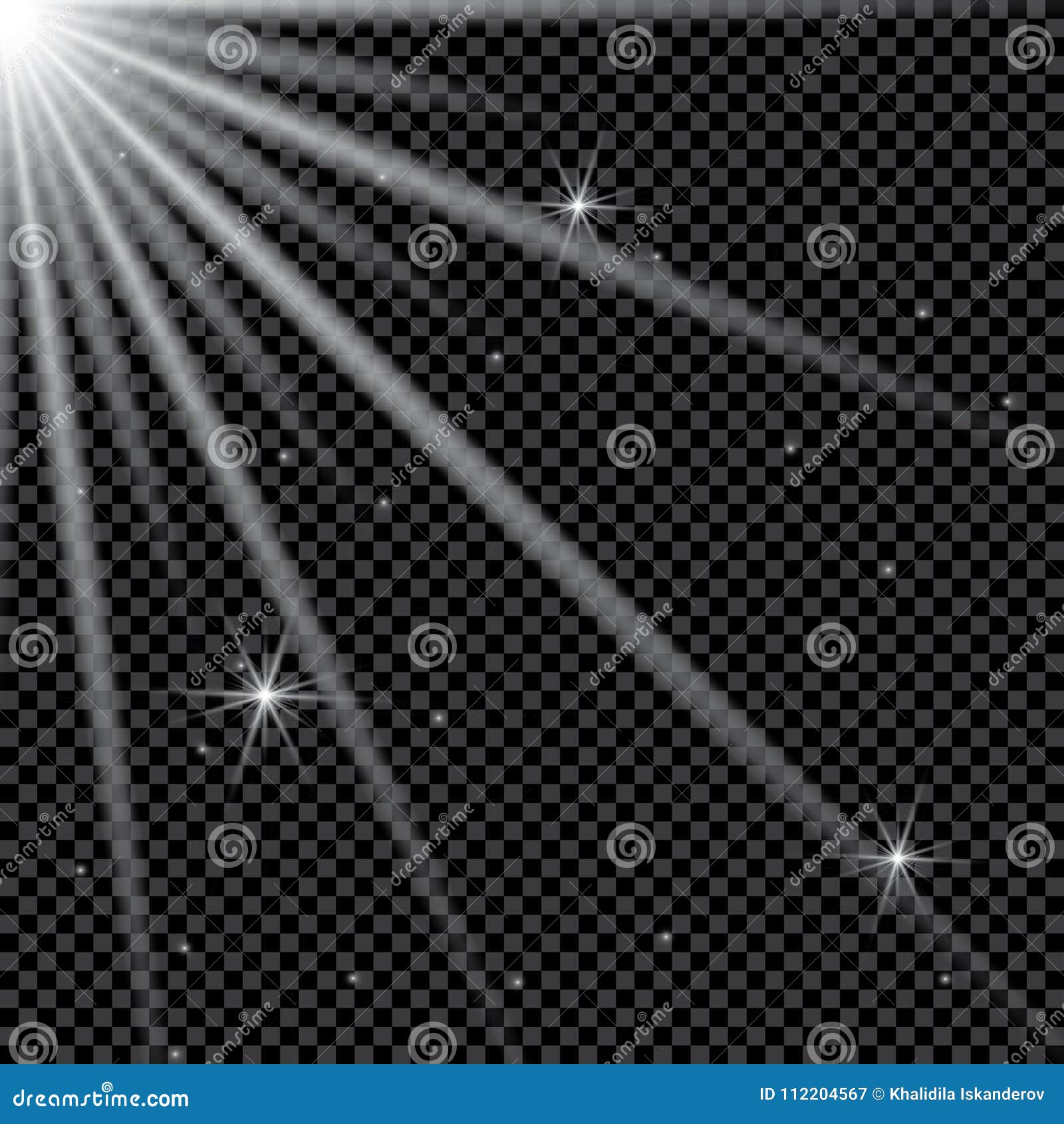 Set of Golden Glowing Lights Effects Isolated on Transparent Background ...