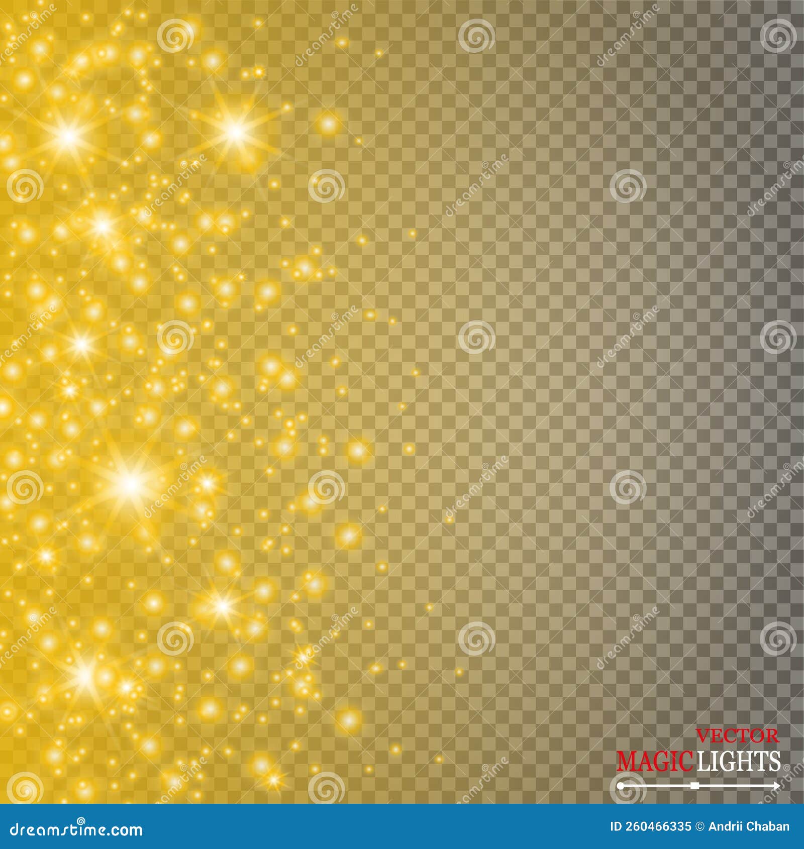 Set of Golden Glowing Lights Effects Isolated on Transparent Background ...