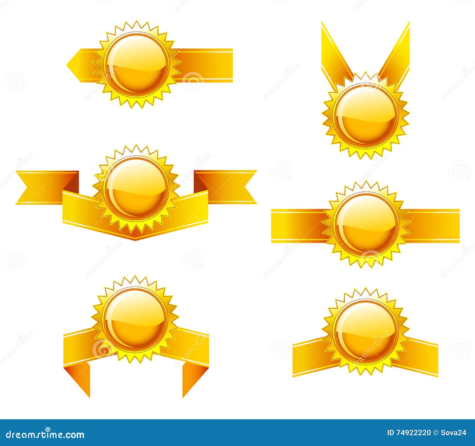 Set of golden labels stock vector. Illustration of ribbons - 74922220