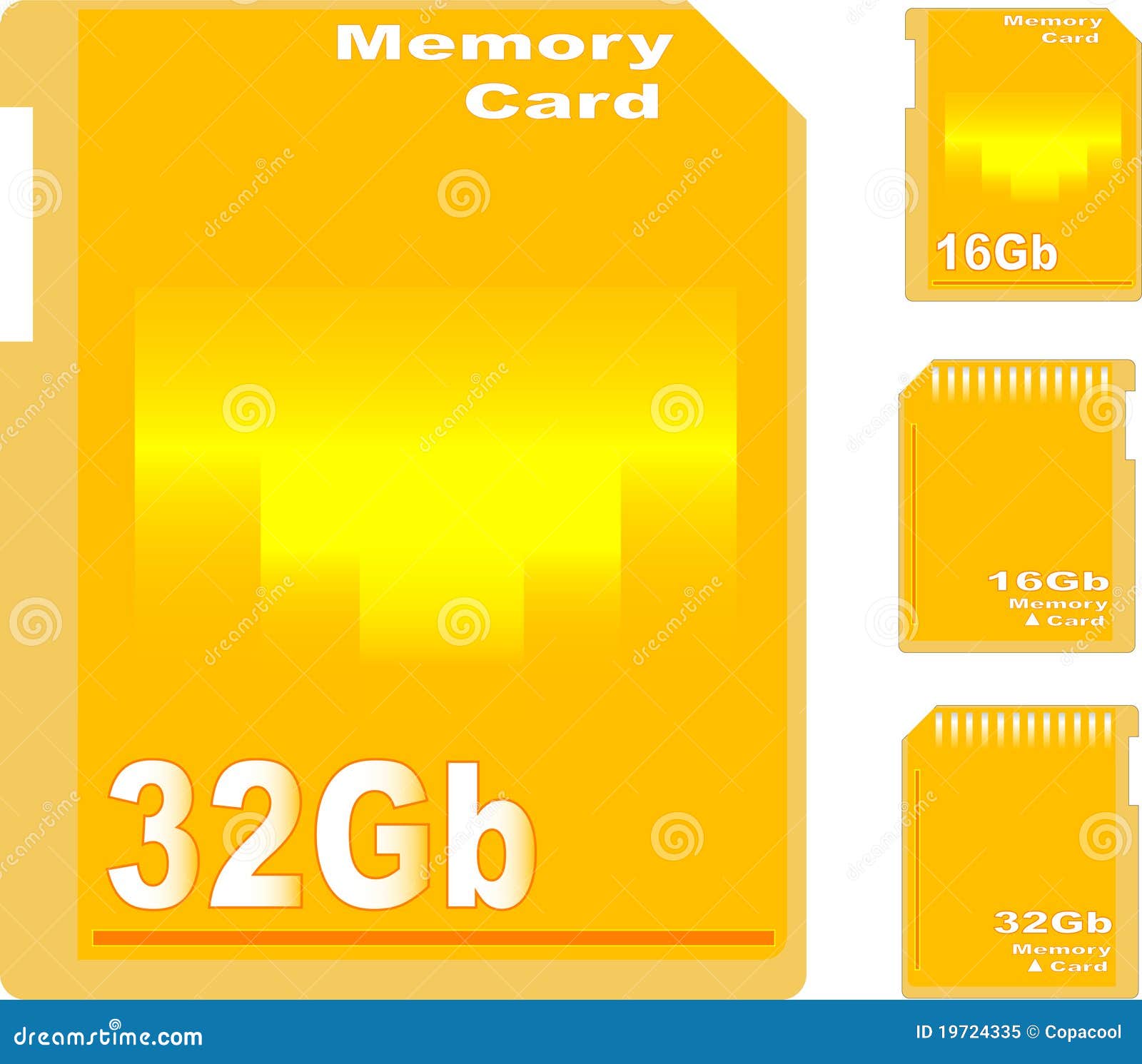 Set of Golden Memory Card Isolated Stock Vector - Illustration of disk ...