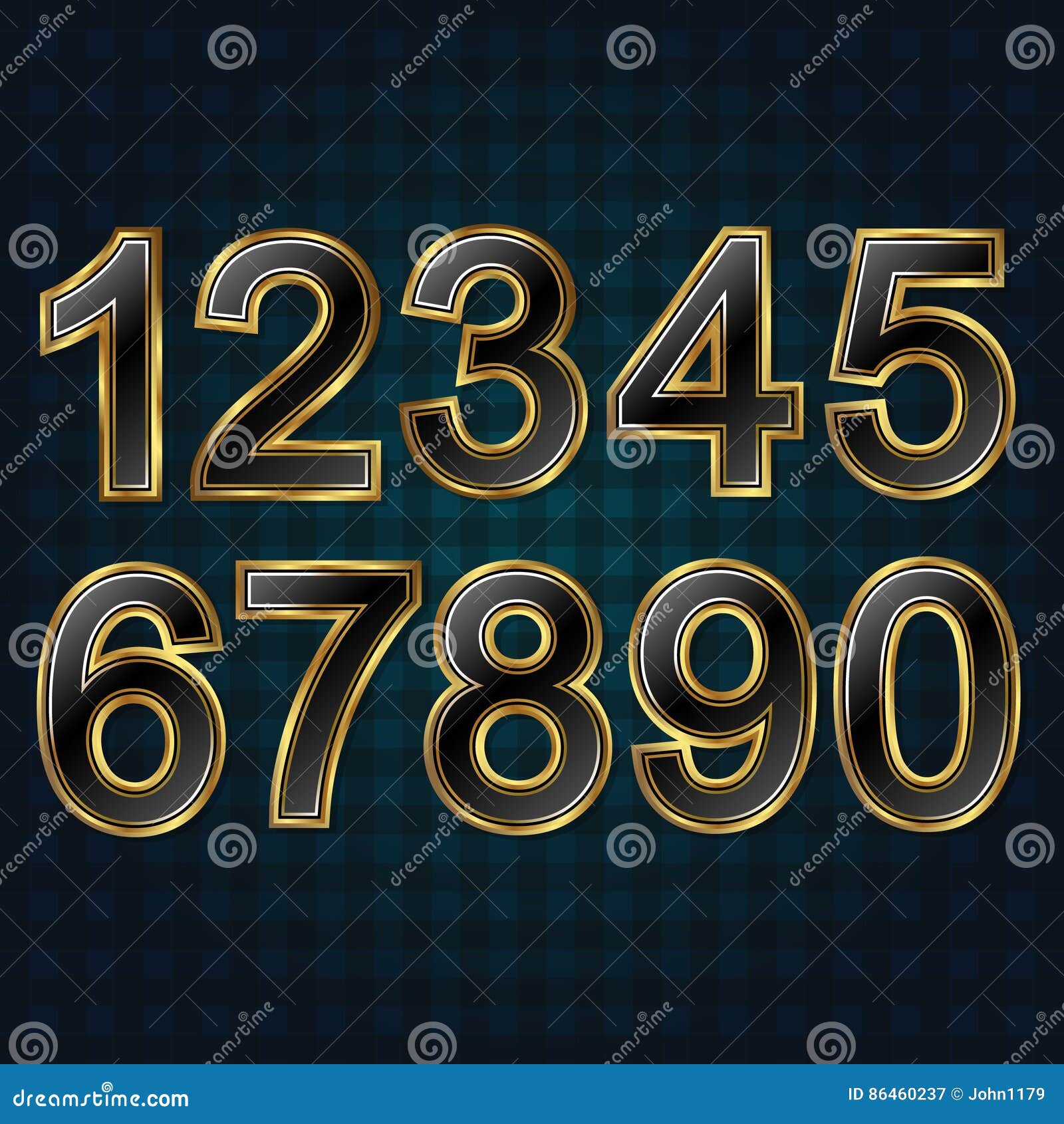 Set golden numbers stock illustration. Illustration of symbol - 86460237