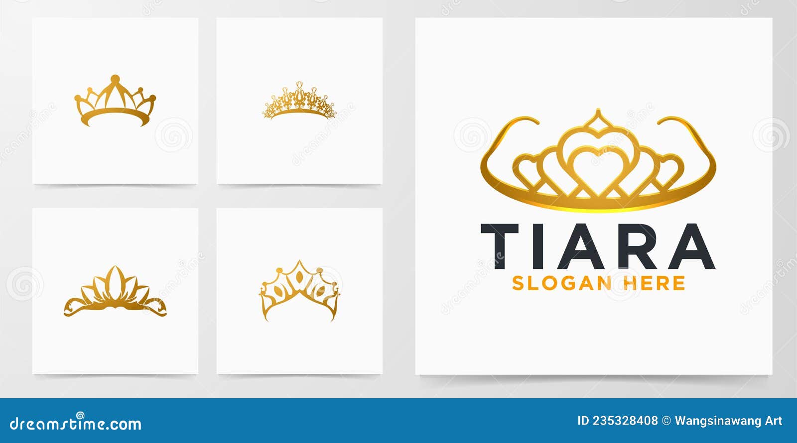 Set Golden Princess Tiara Logo Stock Vector - Illustration of royal ...