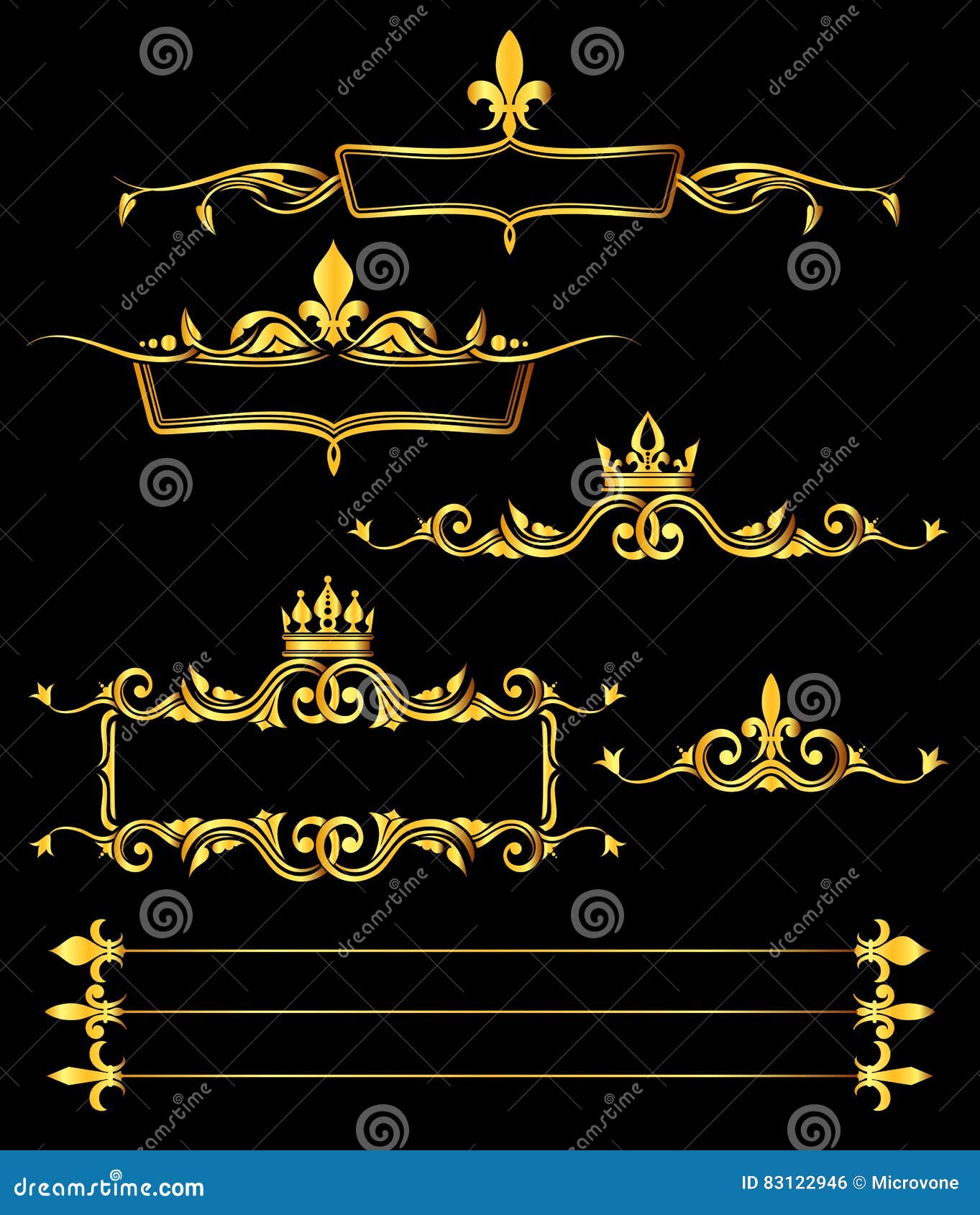 Set Royal Golden Frames Stock Illustrations – 1,282 Set Royal Golden ...