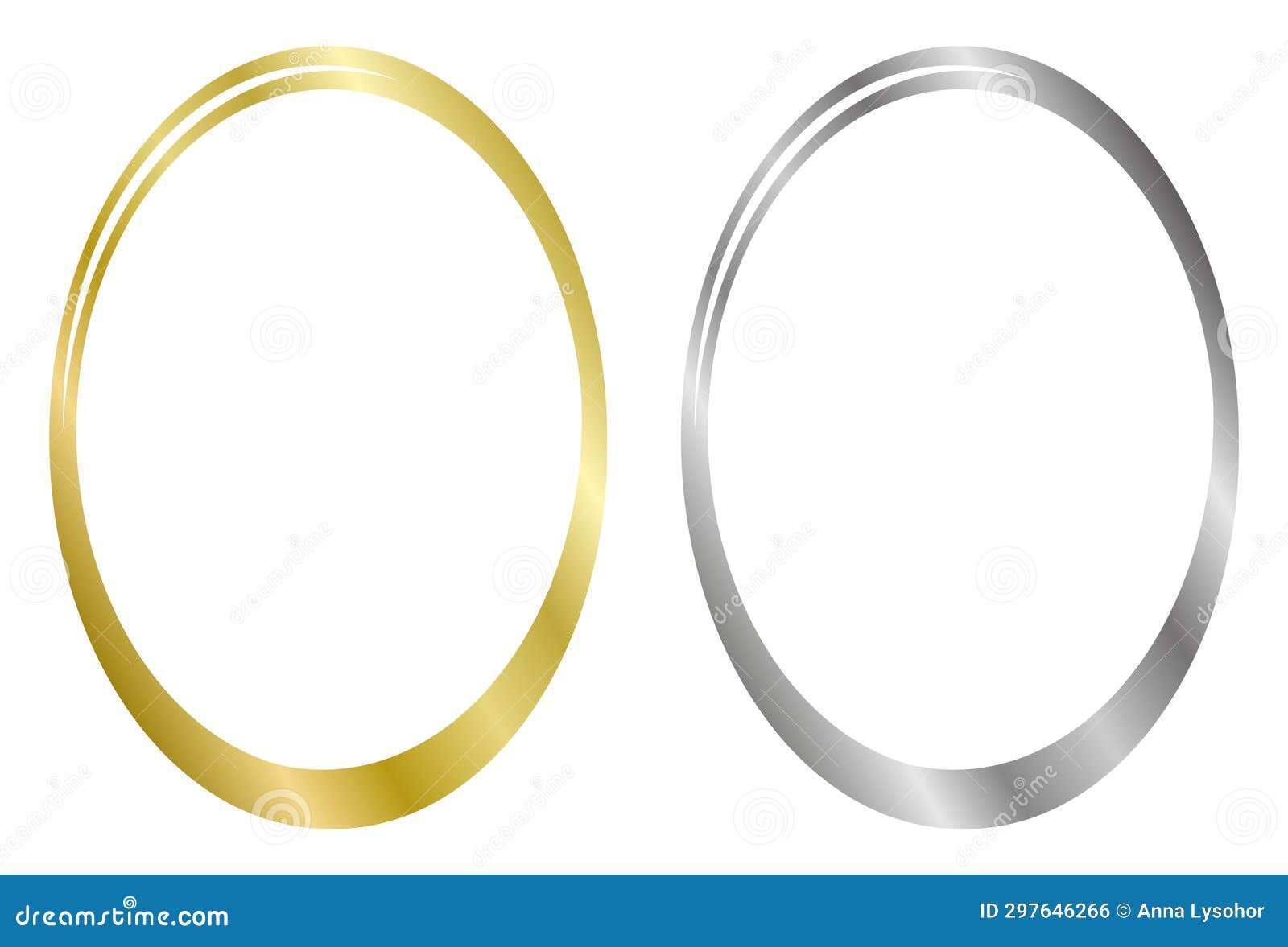 Set of Golden and Silver Frames Stock Illustration - Illustration of ...