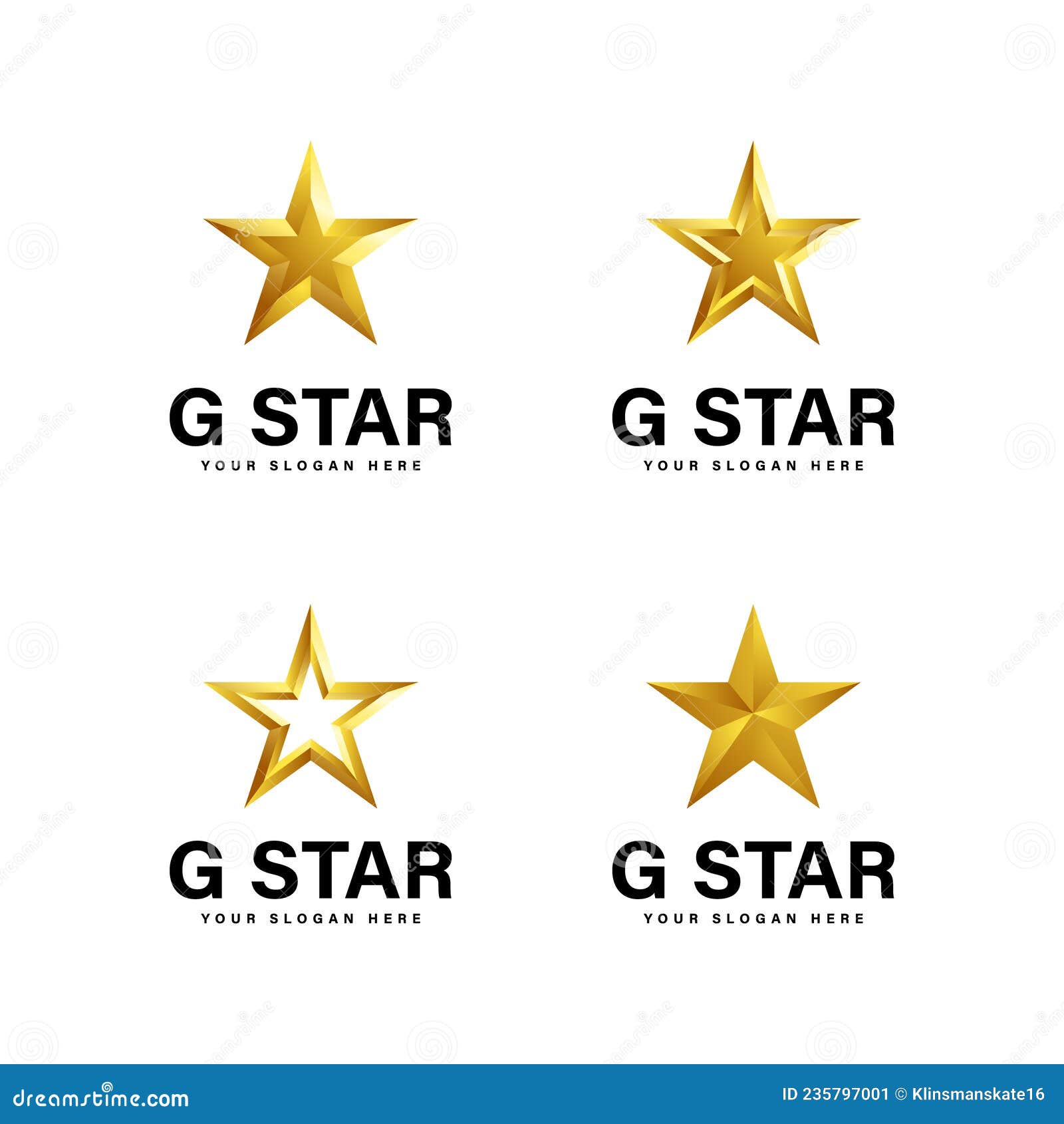 Set of Golden Star Logo Template Design Stock Vector - Illustration of ...