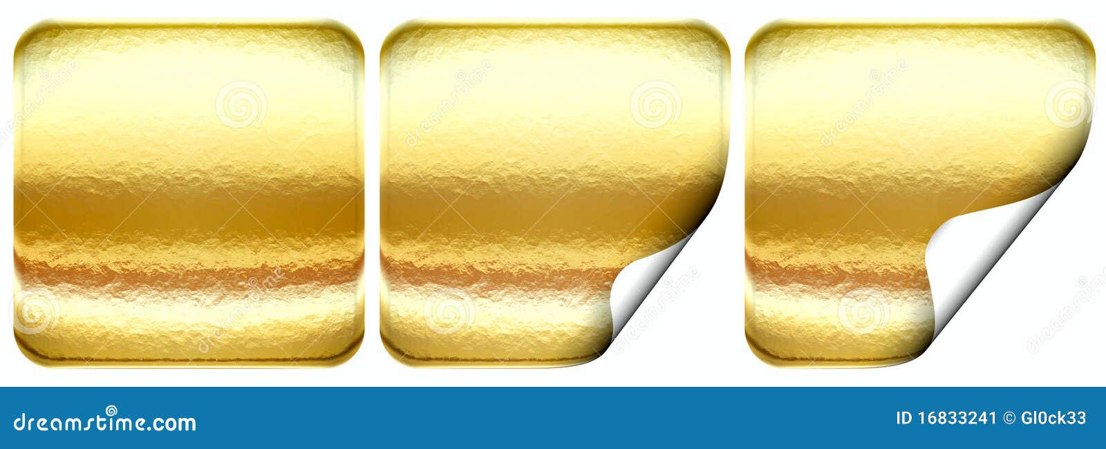 Golden Sticker Roll Isolated On White Background. Gift Box Paper ...