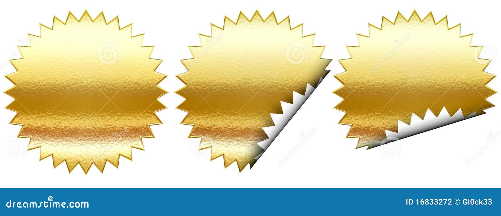 Set of golden sticker stock illustration. Illustration of object - 16833272