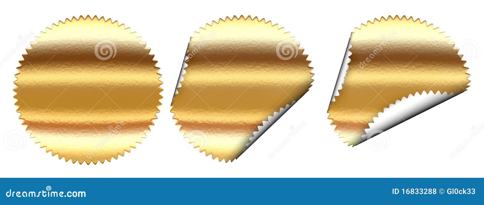Golden Sticker Roll Isolated On White Background. Gift Box Paper ...