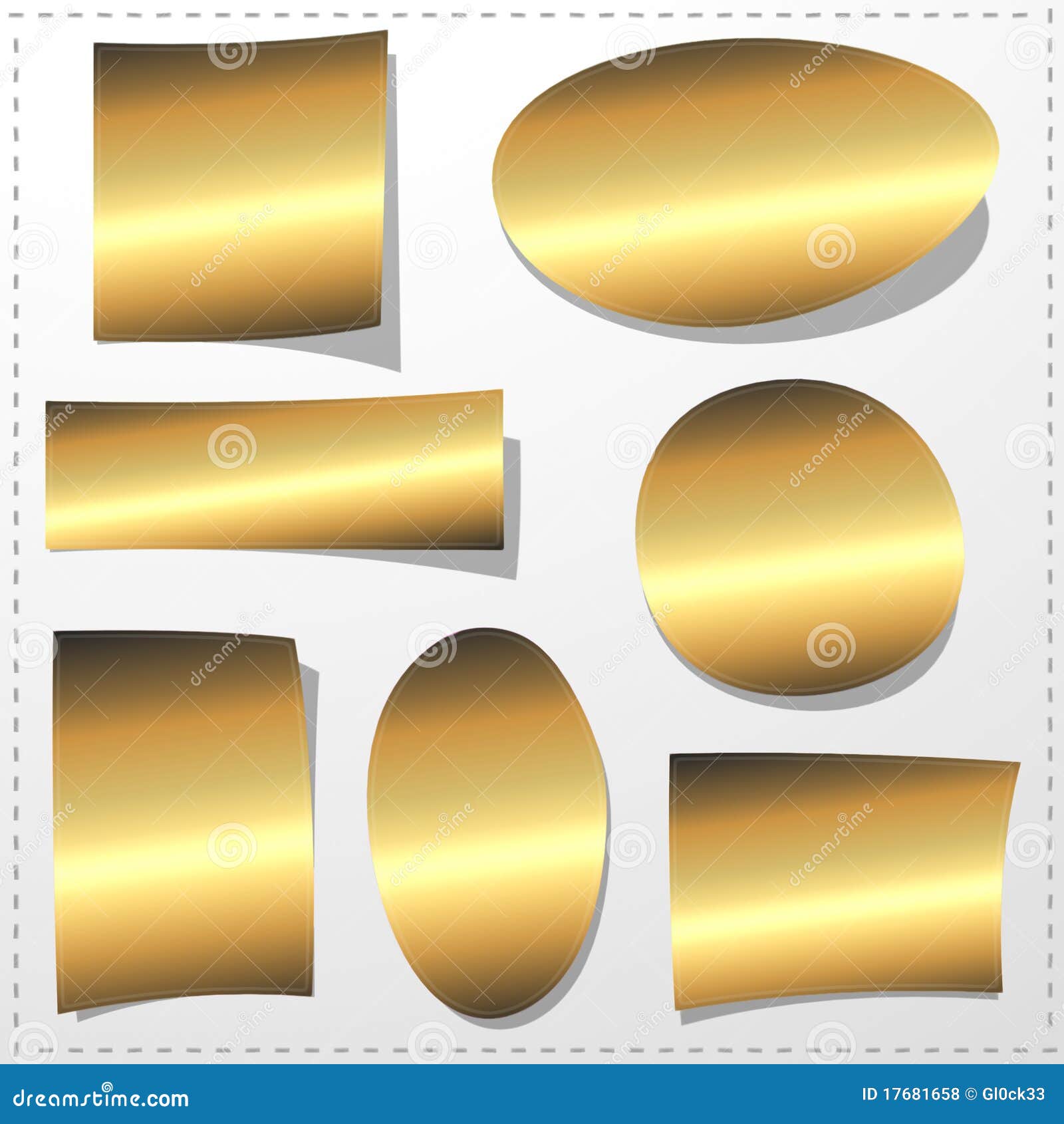 Set of golden sticker stock illustration. Illustration of paper - 17681658