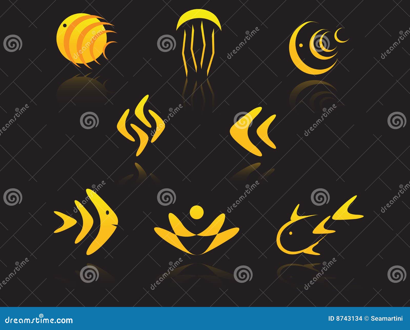 Set of golden symbols stock vector. Illustration of company - 8743134