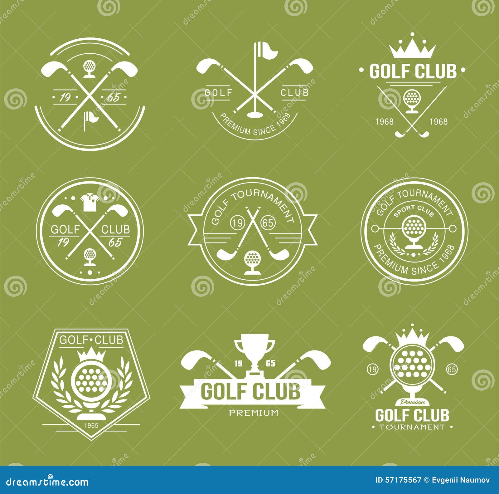 Set of Golf Club Logos, Labels and Emblems Stock Vector - Illustration ...