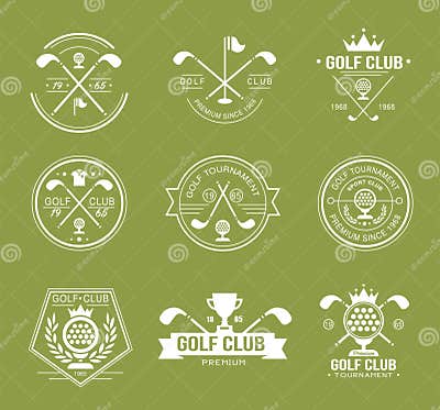 Set of Golf Club Logos, Labels and Emblems Stock Vector - Illustration ...