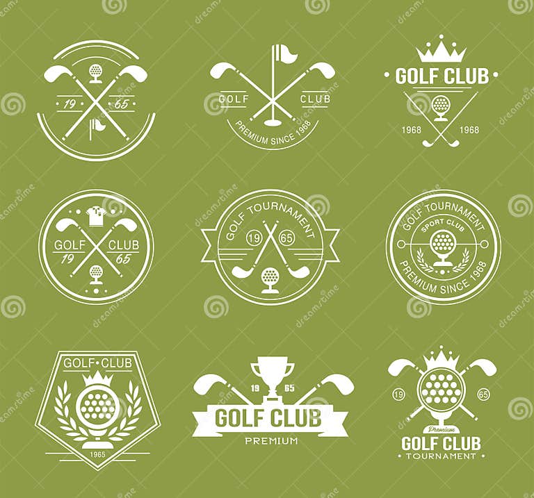 Set of Golf Club Logos, Labels and Emblems Stock Vector - Illustration ...