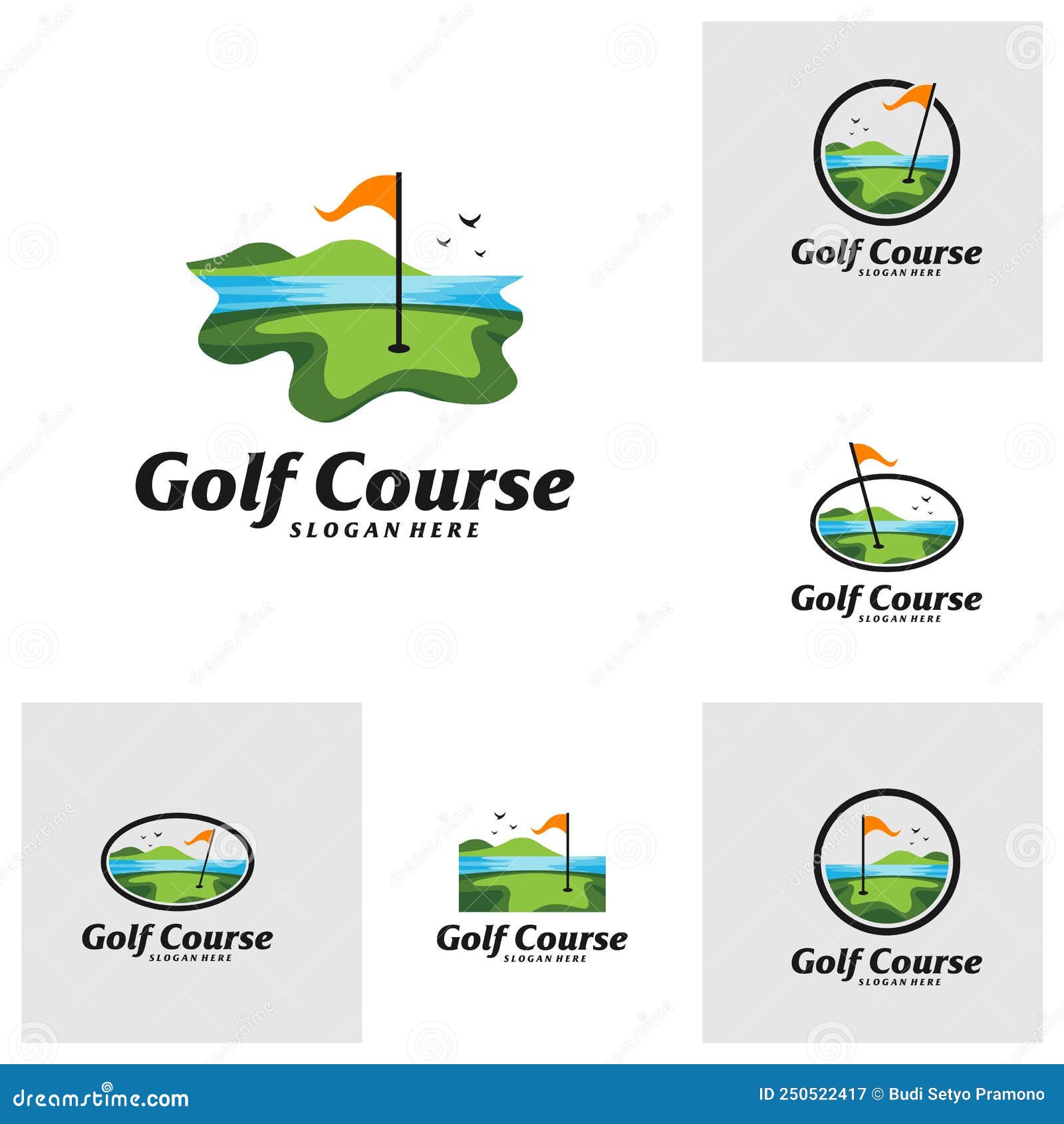 Set of Golf Course Logo Design Template. Golf Course Logo Concept ...