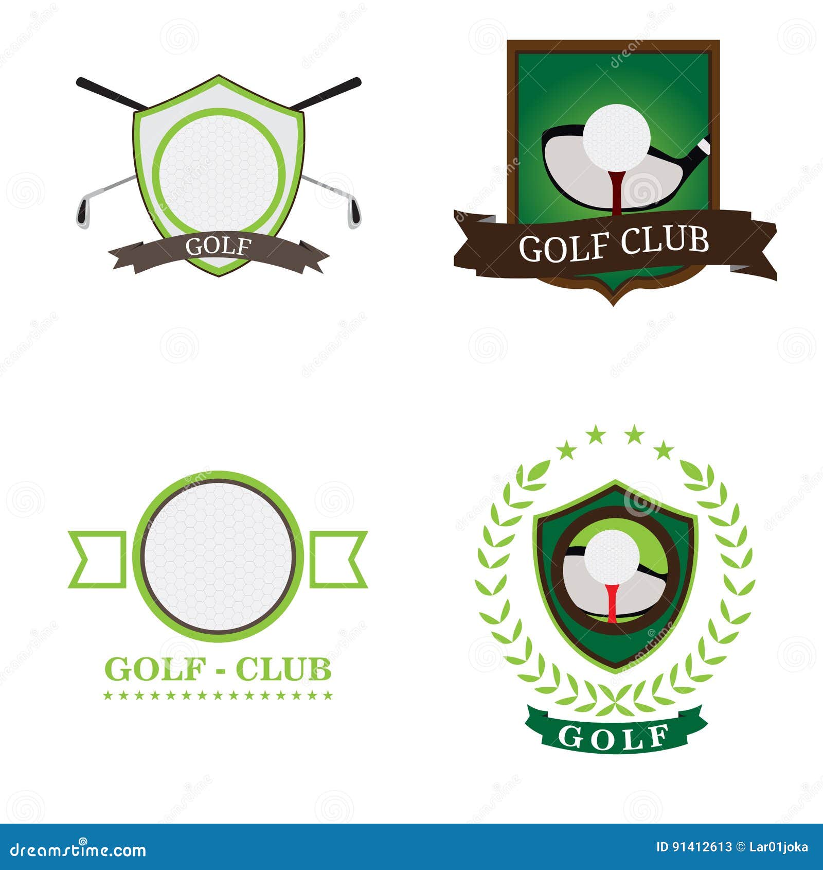 Set of golf emblems stock vector. Illustration of shape - 91412613