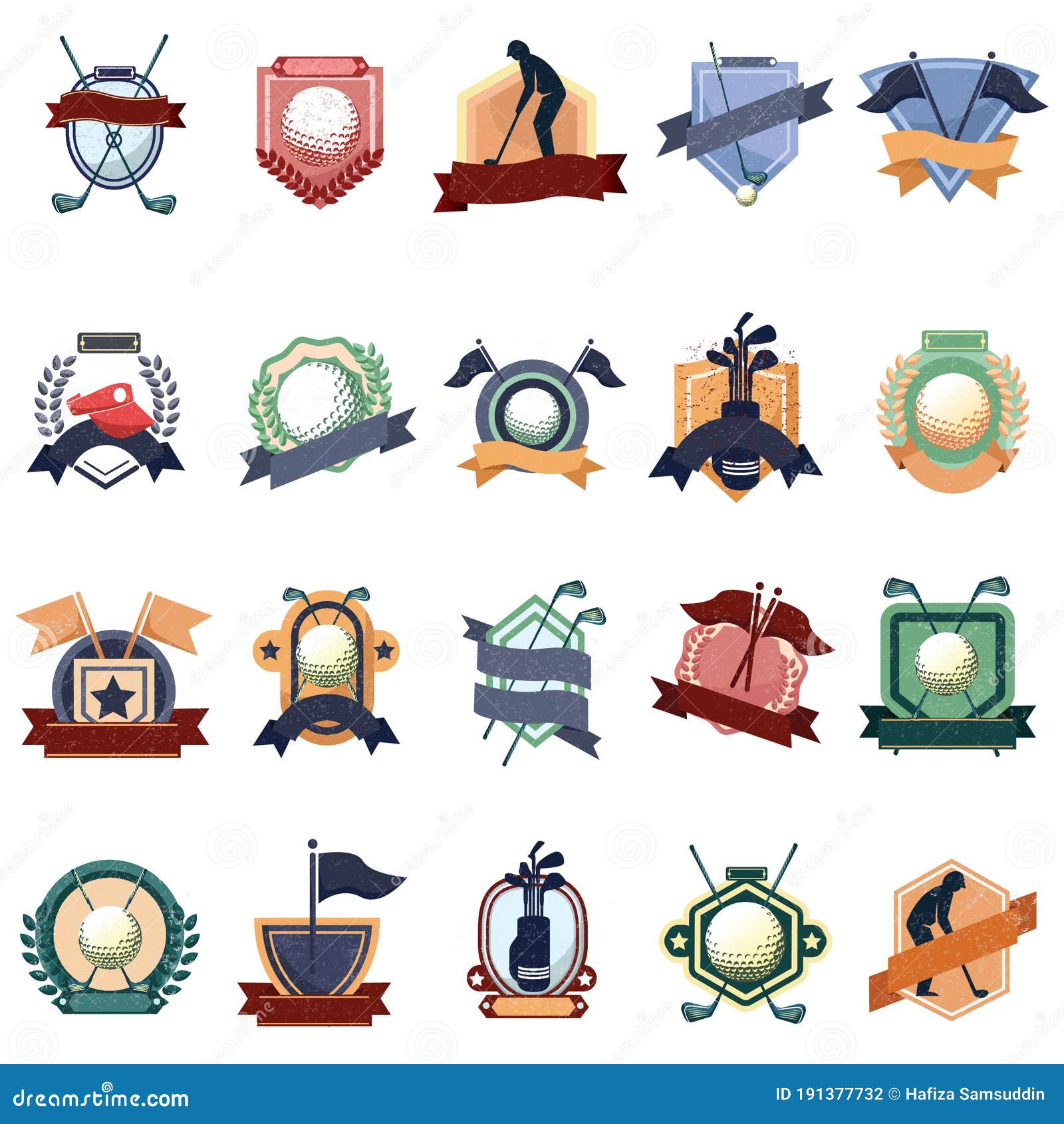 Set of Golf Emblems. Vector Illustration Decorative Design Stock Vector ...