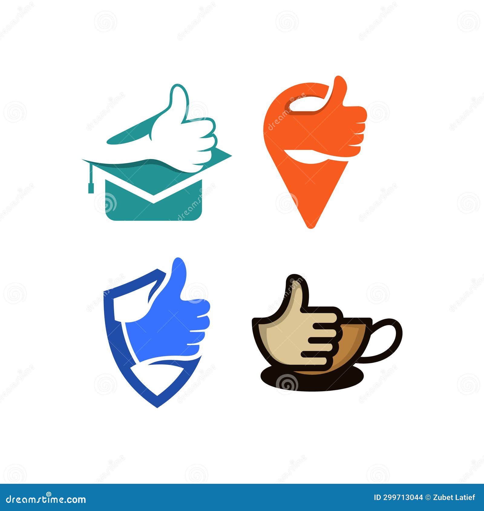 Thumb Up Logo Template. Creative Business Sign On White Background ...