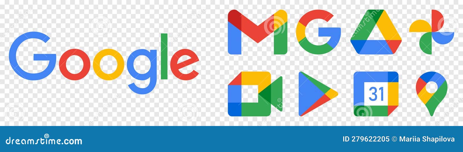 Set of Google Services Products Editorial Image - Illustration of ...