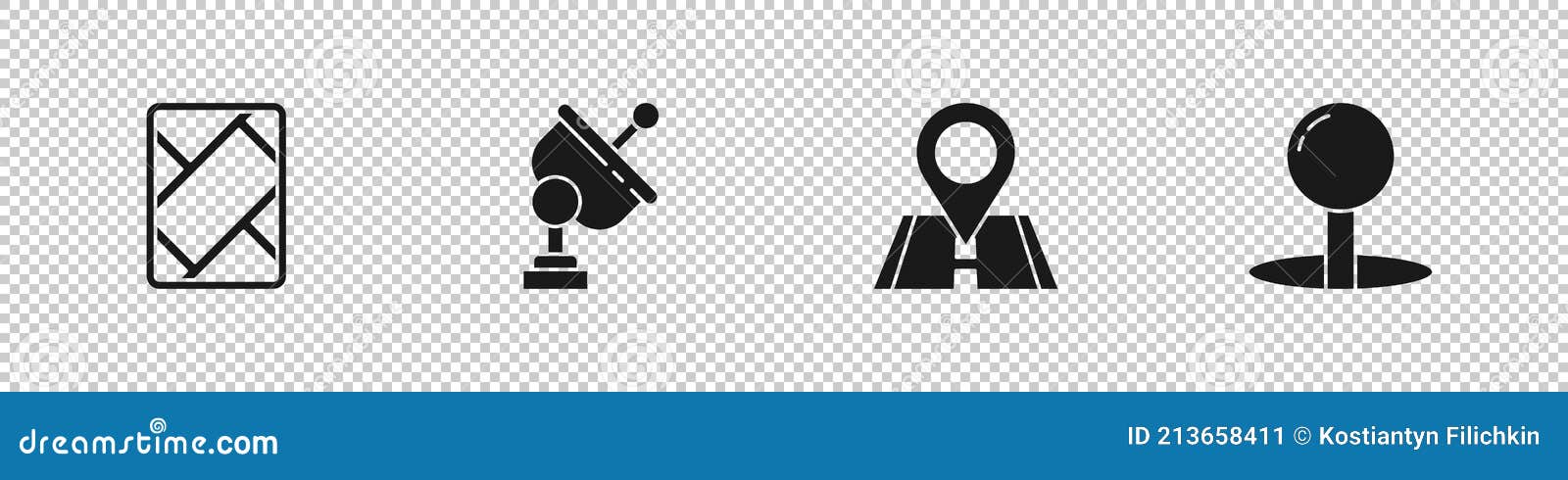 Set Gps Device with Map, Radar, Location and Push Pin Icon. Vector ...