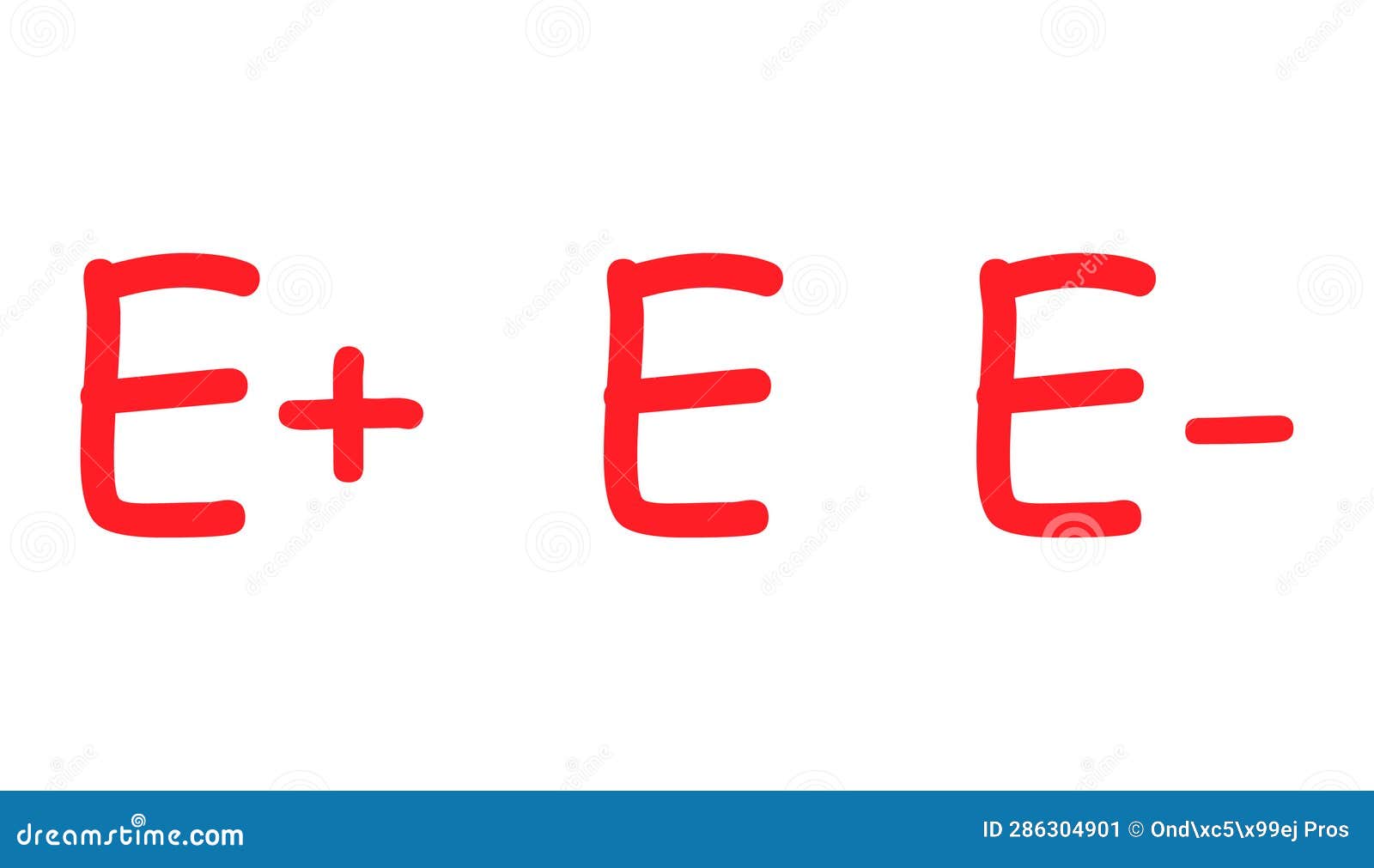 Set of Grade Result E. Hand Drawn Icon in Red Color Stock Vector ...