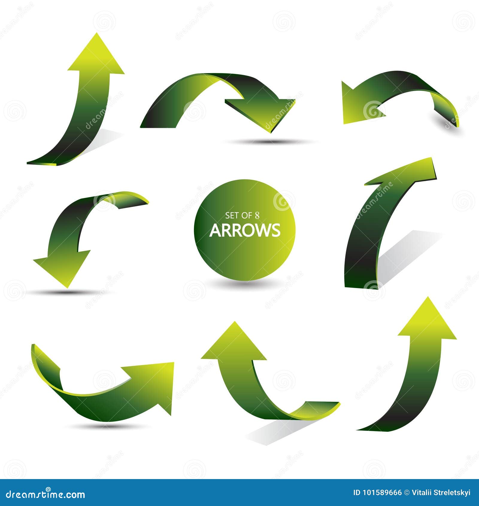 Set of Gradient Arrows Stickers Stock Illustration - Illustration of ...