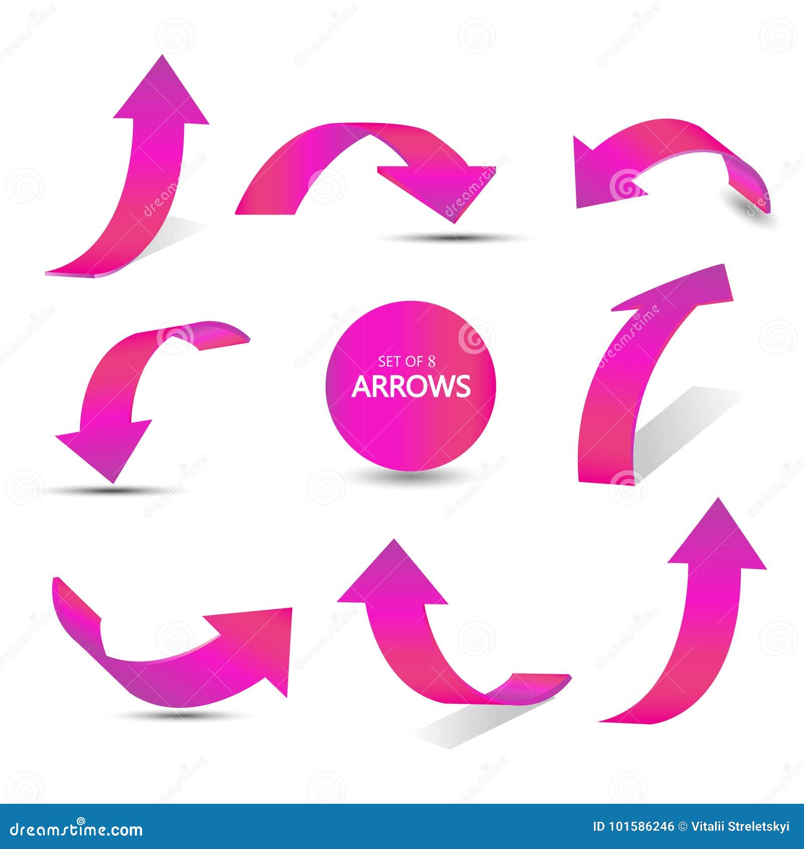 Set of Gradient Arrows Stickers Stock Illustration - Illustration of ...