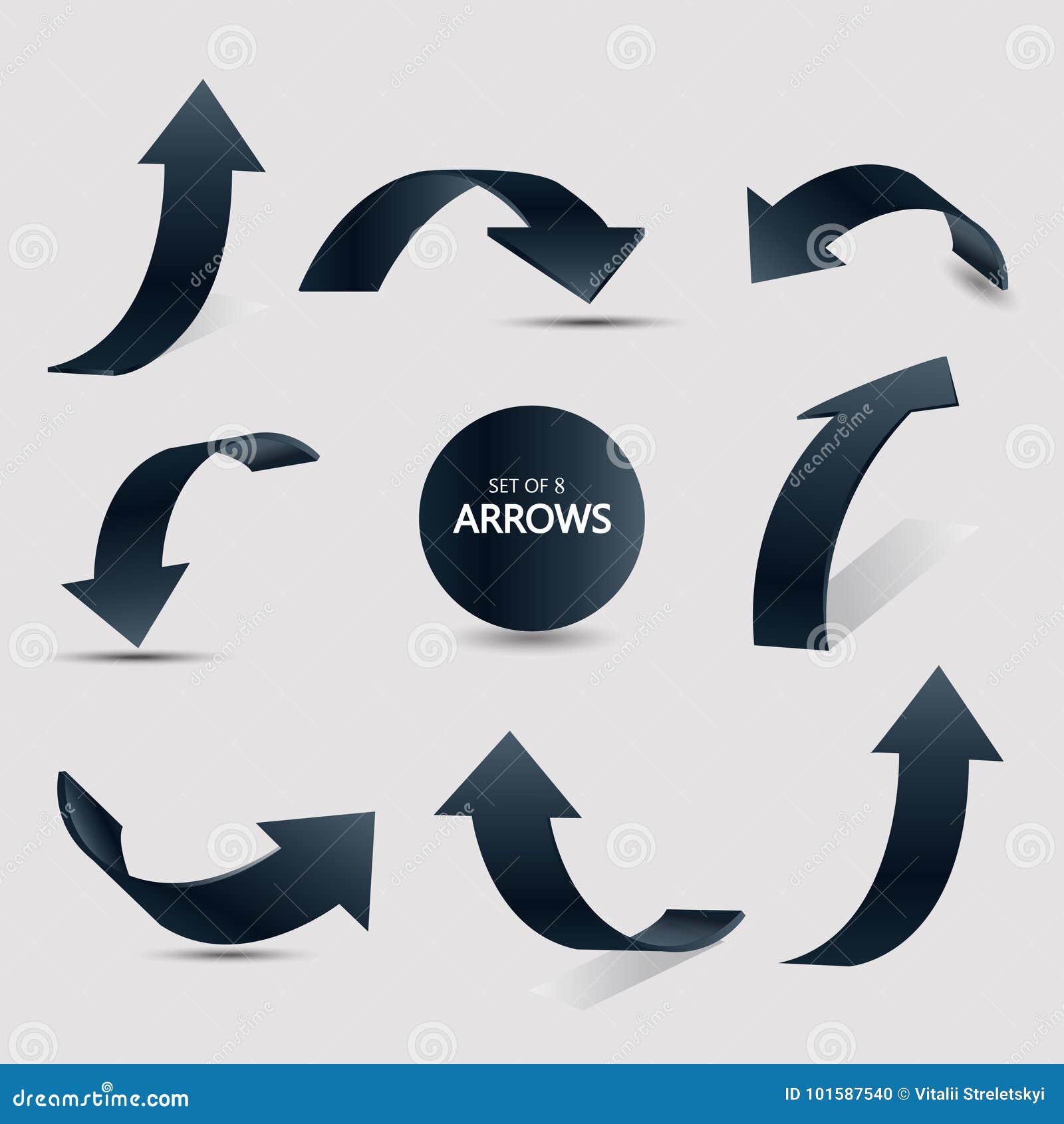 Set of Gradient Arrows Stickers Stock Illustration - Illustration of ...