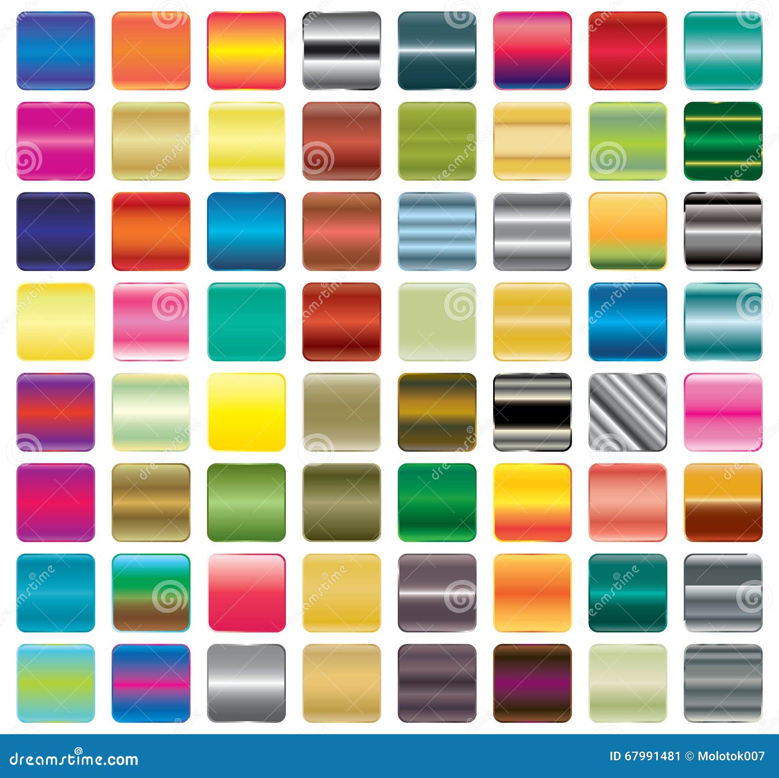 Set of Gradient Button Icons. Stock Vector - Illustration of rectangle ...