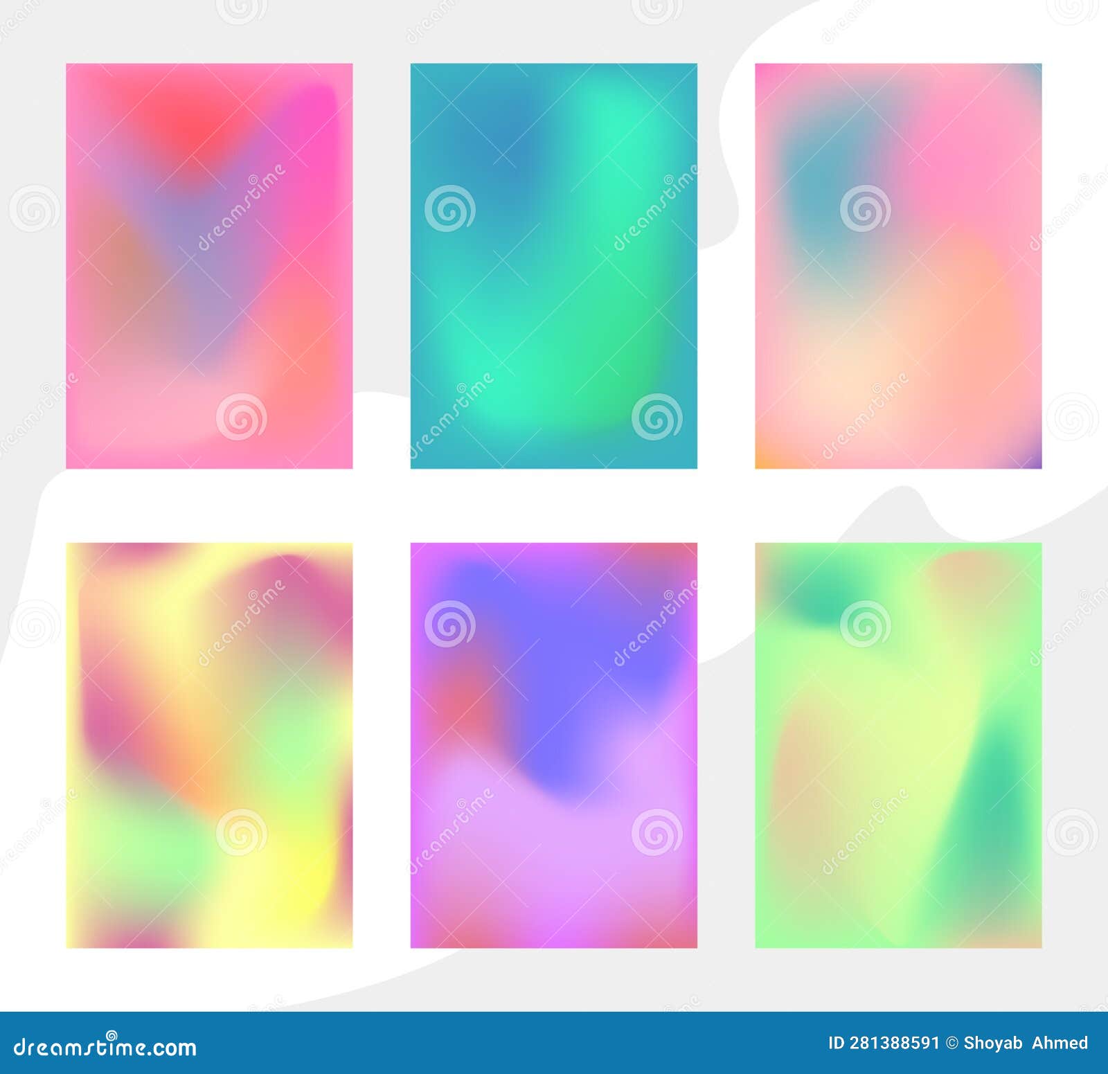 Set of Gradient Colorful Abstract Backgrounds with Beautiful Color ...