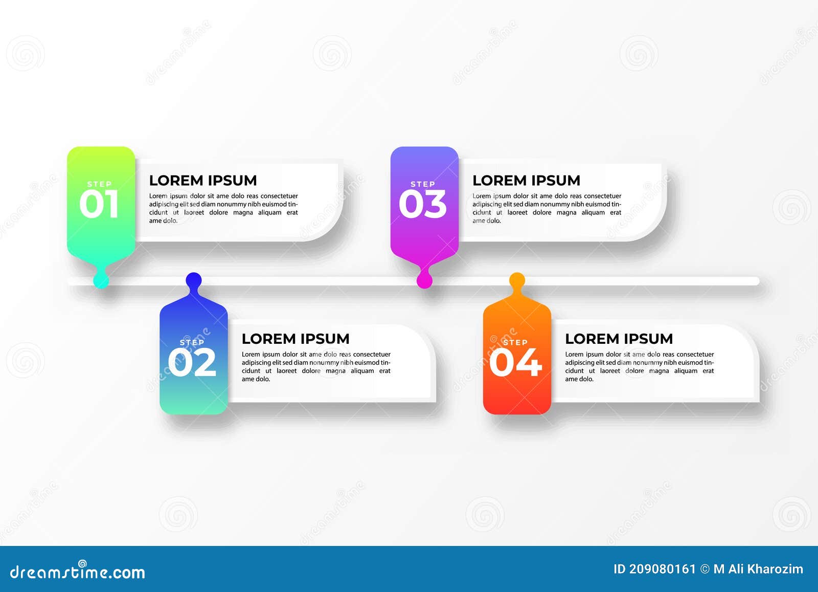 Set of Gradient Infographic Steps Stock Vector - Illustration of flat ...