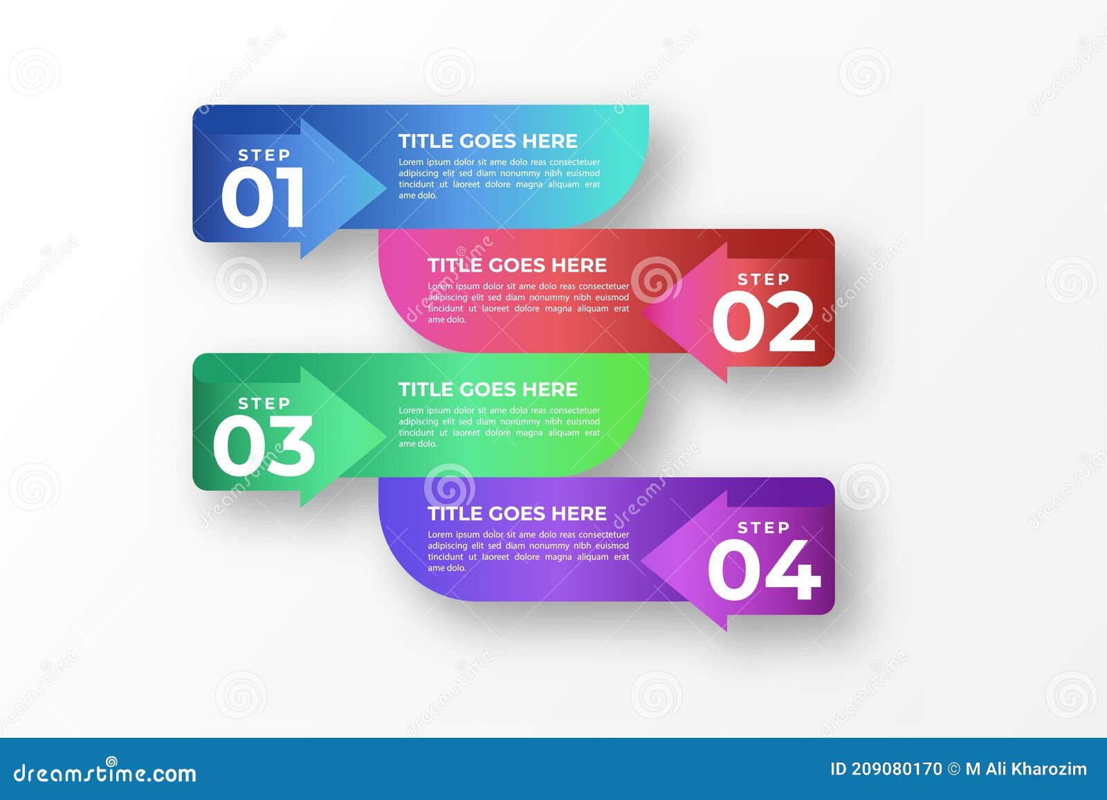Set of Gradient Infographic Steps Stock Vector - Illustration of design ...