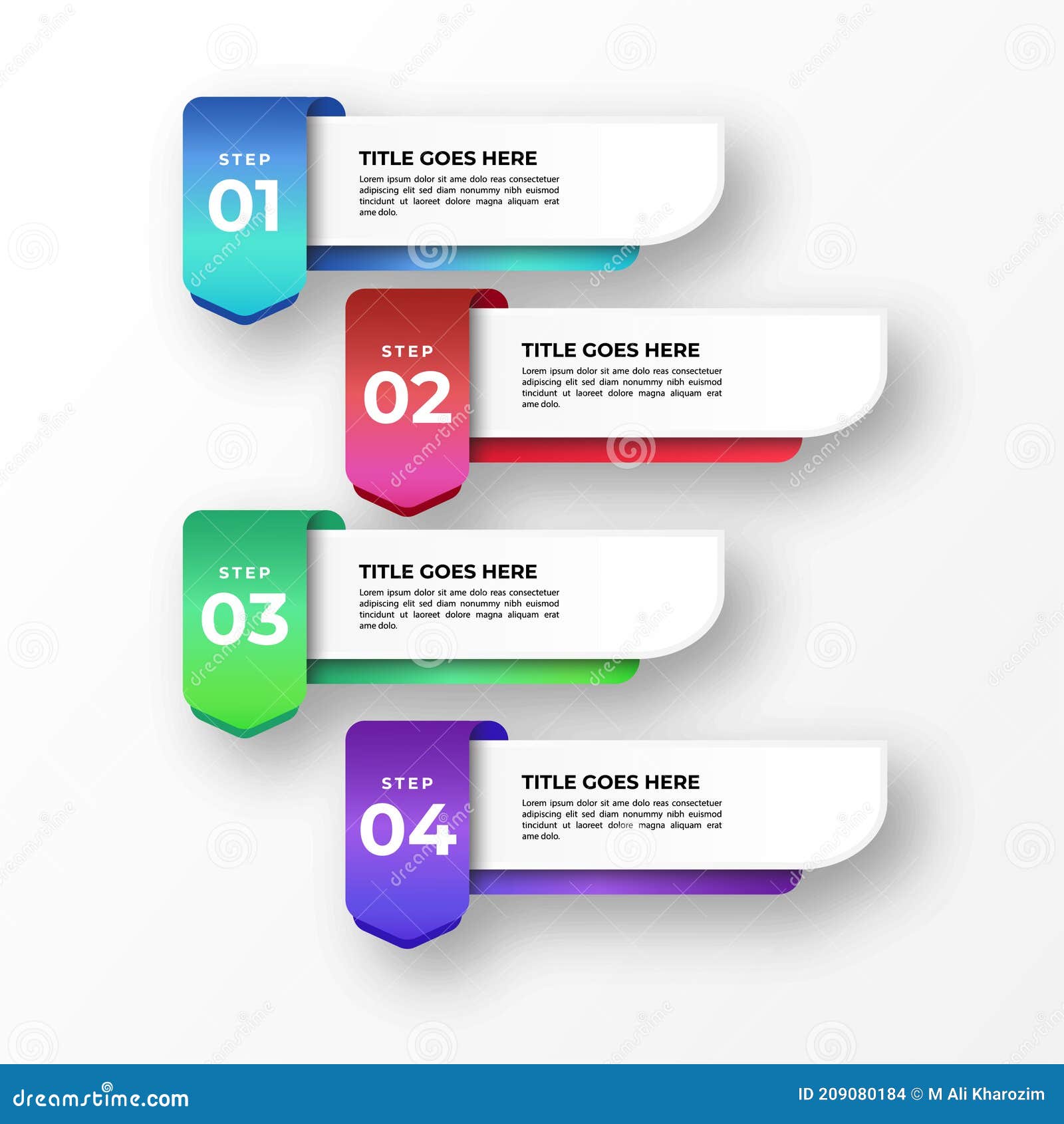 Set of Gradient Infographic Steps Stock Vector - Illustration of shape ...